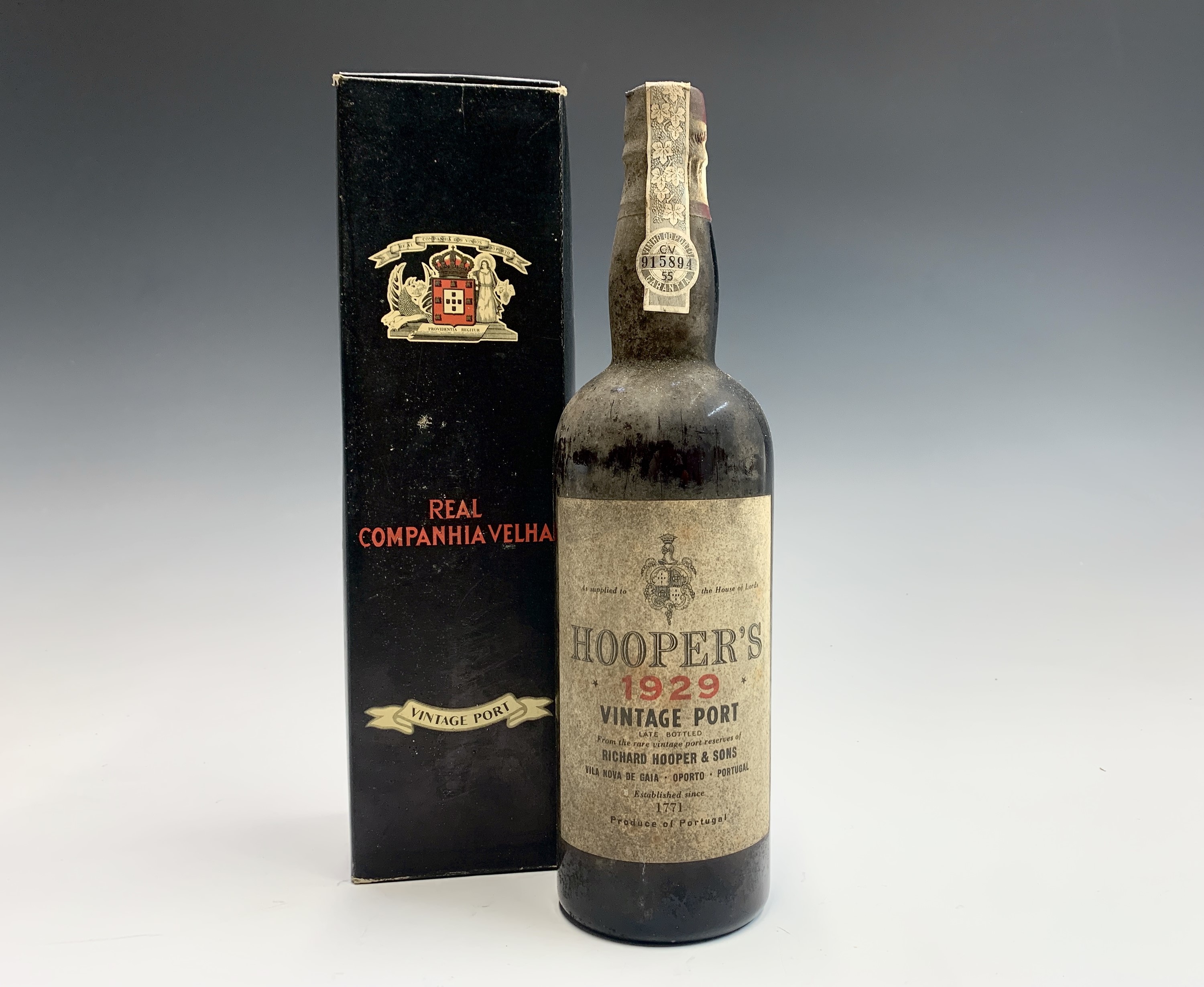 Lot 114 - A bottle of Hooper's 1929 vintage port.