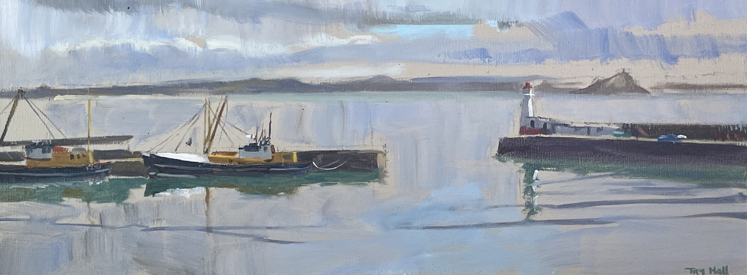 Lot 284 - Tim HALL (1964) Newlyn Oil on canvas Signed