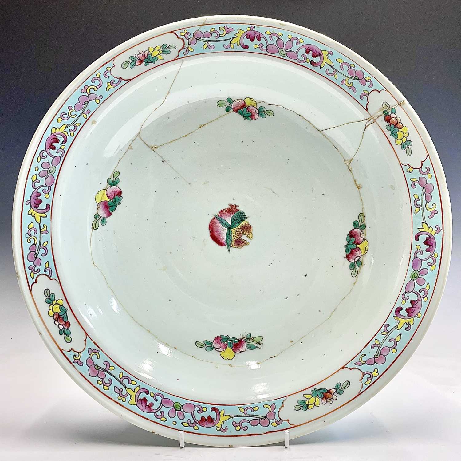 Lot 147 - A large Chinese porcelain shallow bowl,