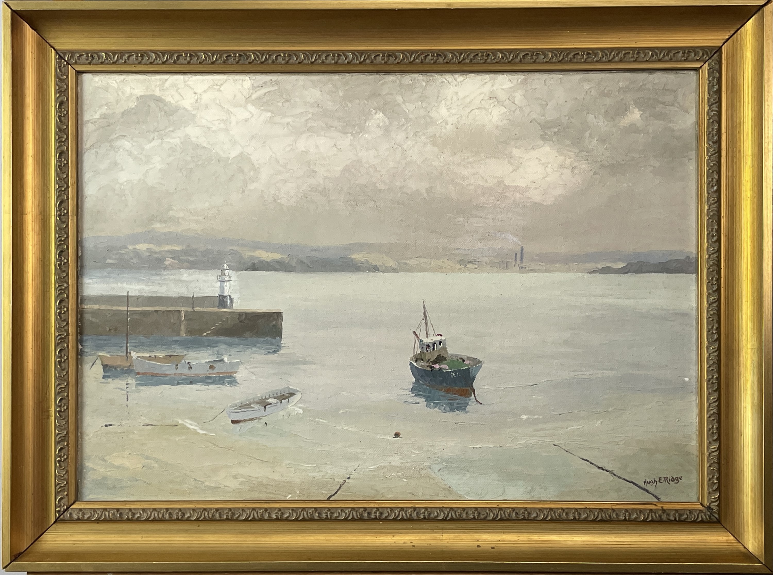 Lot 61 - Hugh E. RIDGE (1899-1976) St Ives Harbour Oil
