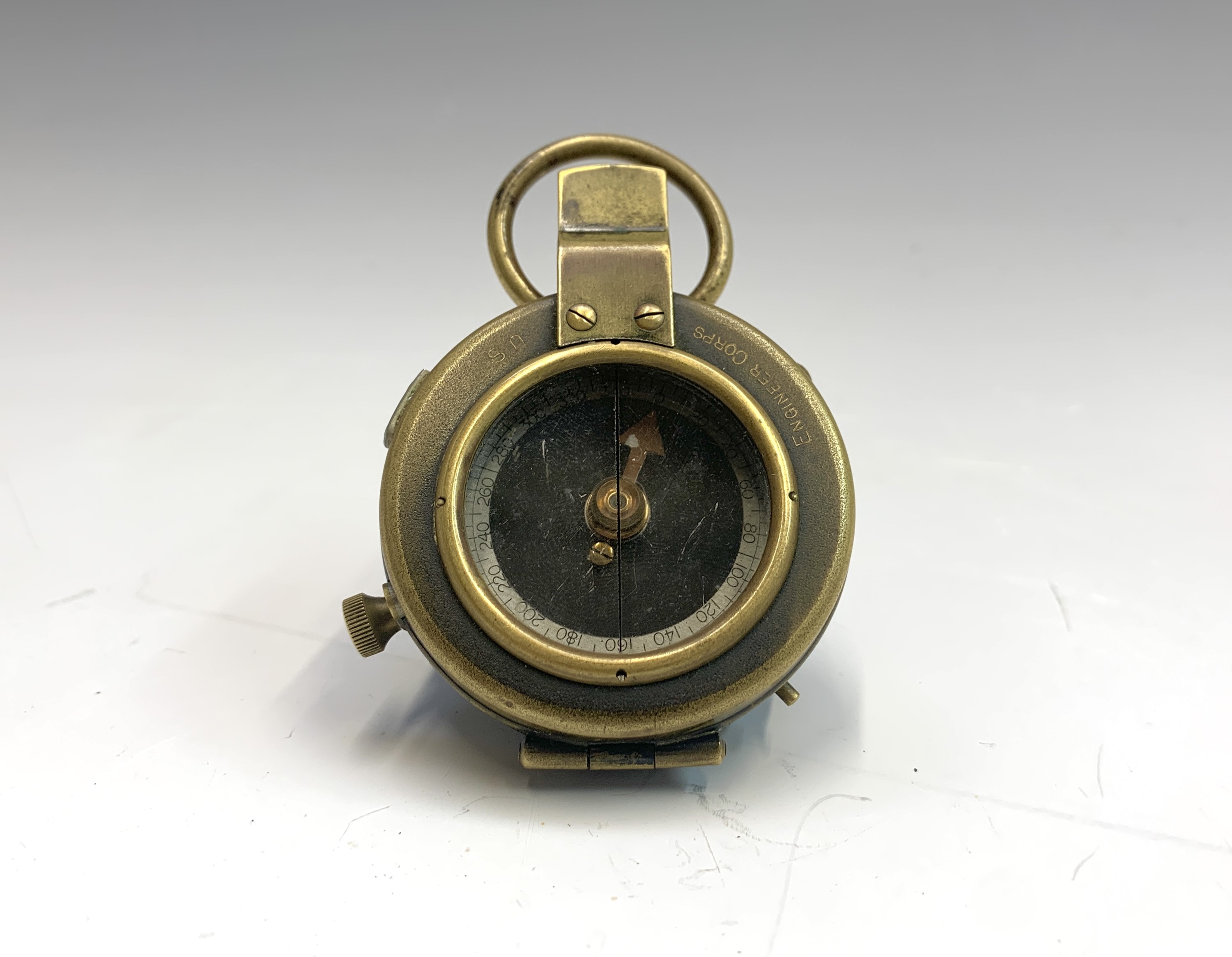 Lot 266 - A brass WWI era Cruchon & Emons compass,