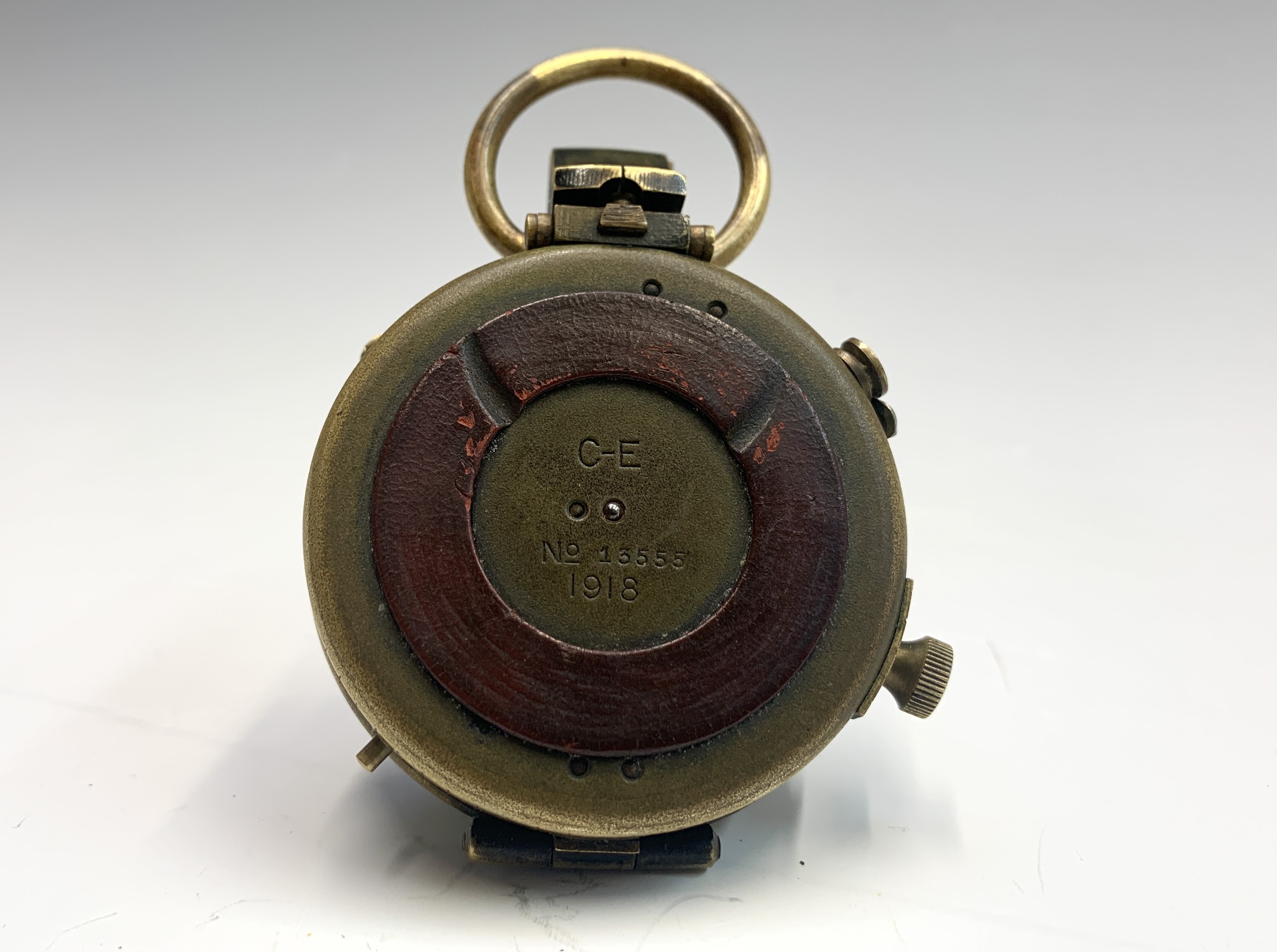 Lot 266 - A brass WWI era Cruchon & Emons compass,