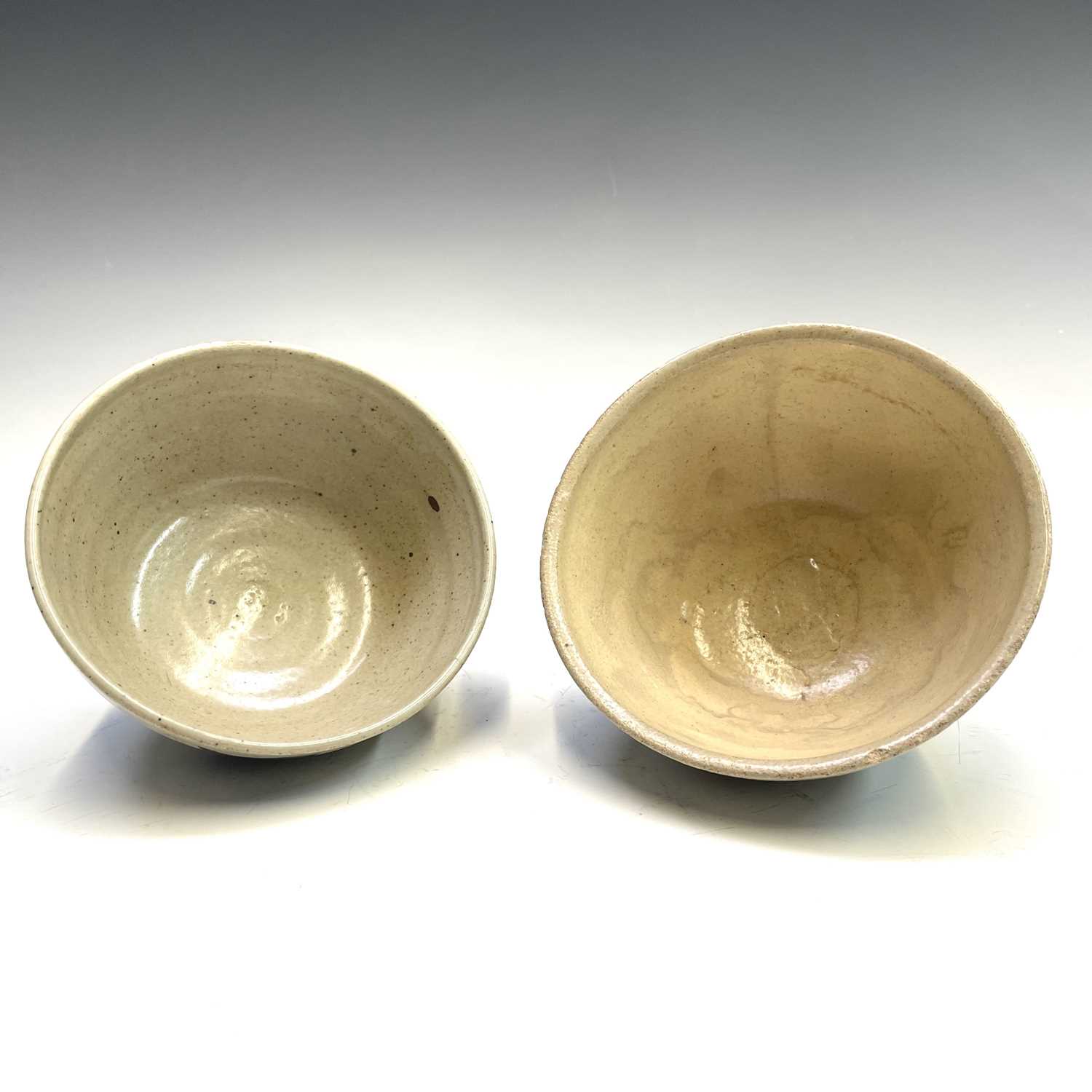 Lot 838 - Two Leach studio pottery bowls, each painted