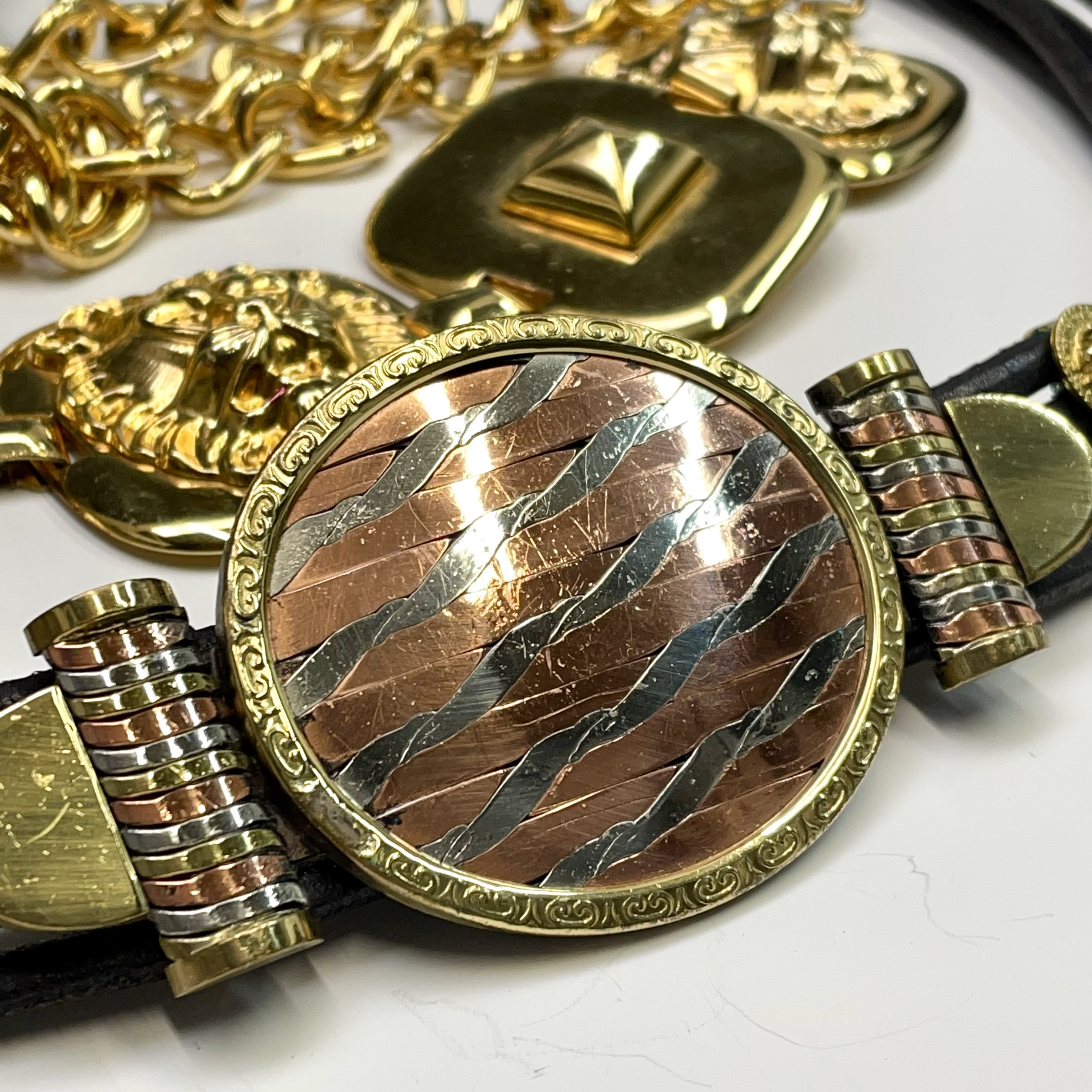 Lot 1014 - A Spanish 1980's gold plated link and chain