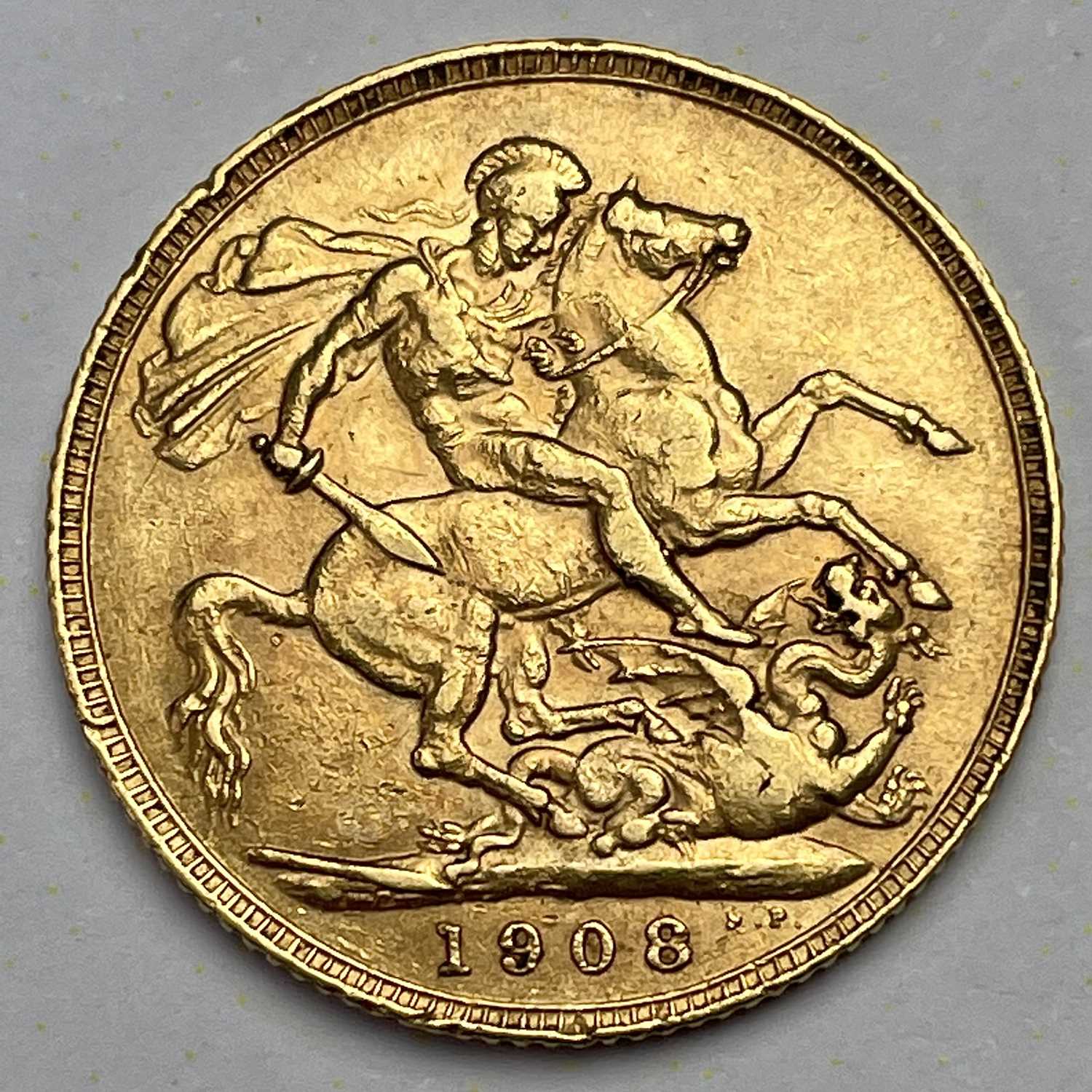 Lot 848 - 1908 full sovereign coin.