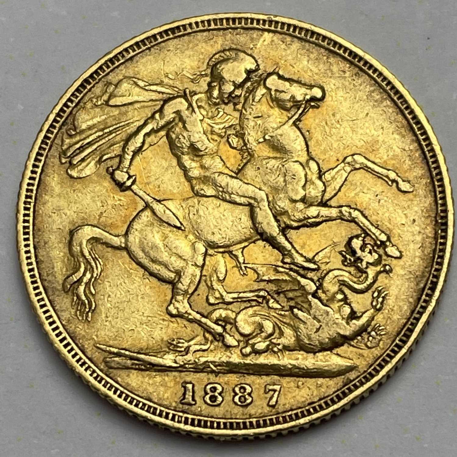 Lot 811 - Victoria 1887 full sovereign coin, jubilee