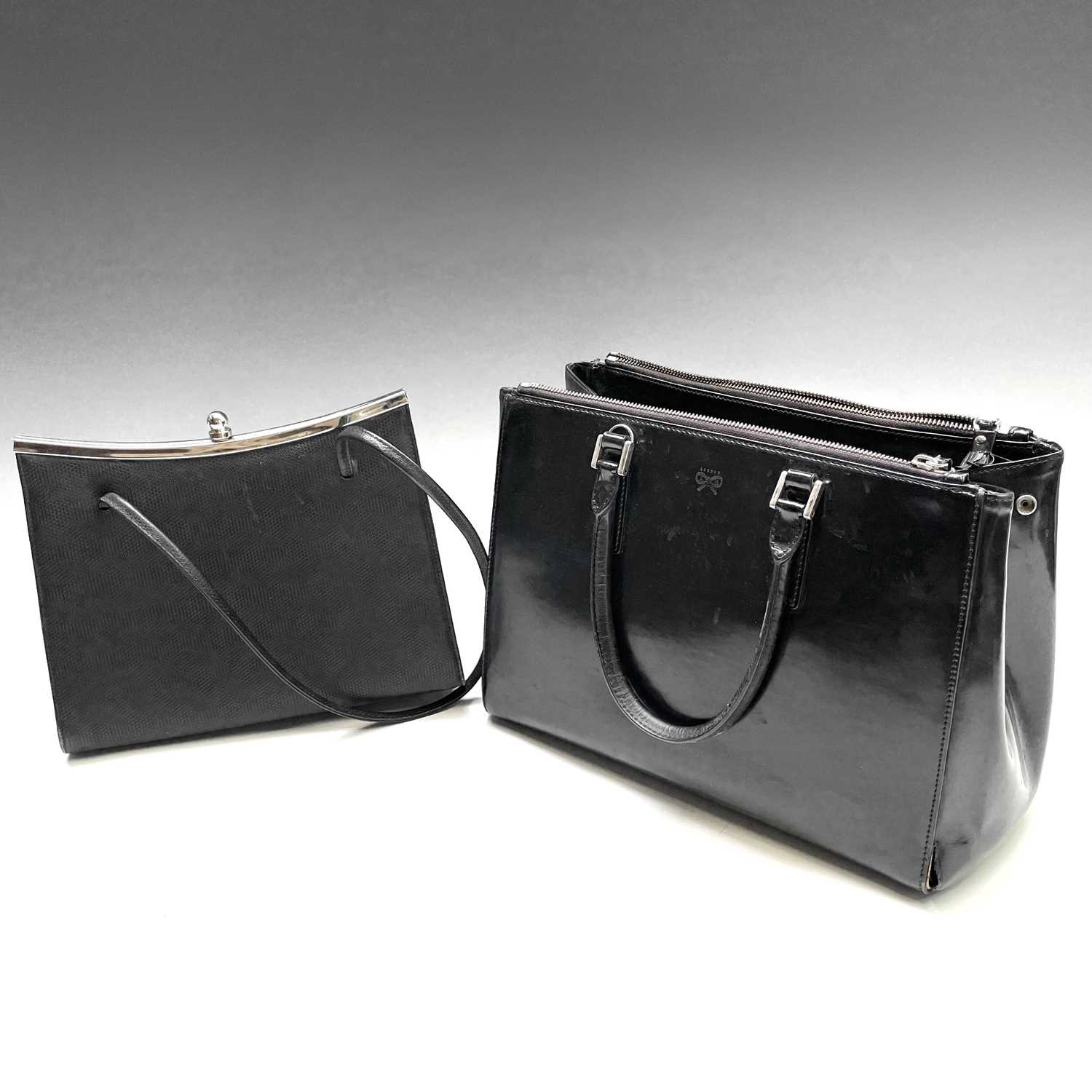 Lot 1032 - Anya Hindmarch, a black patent leather