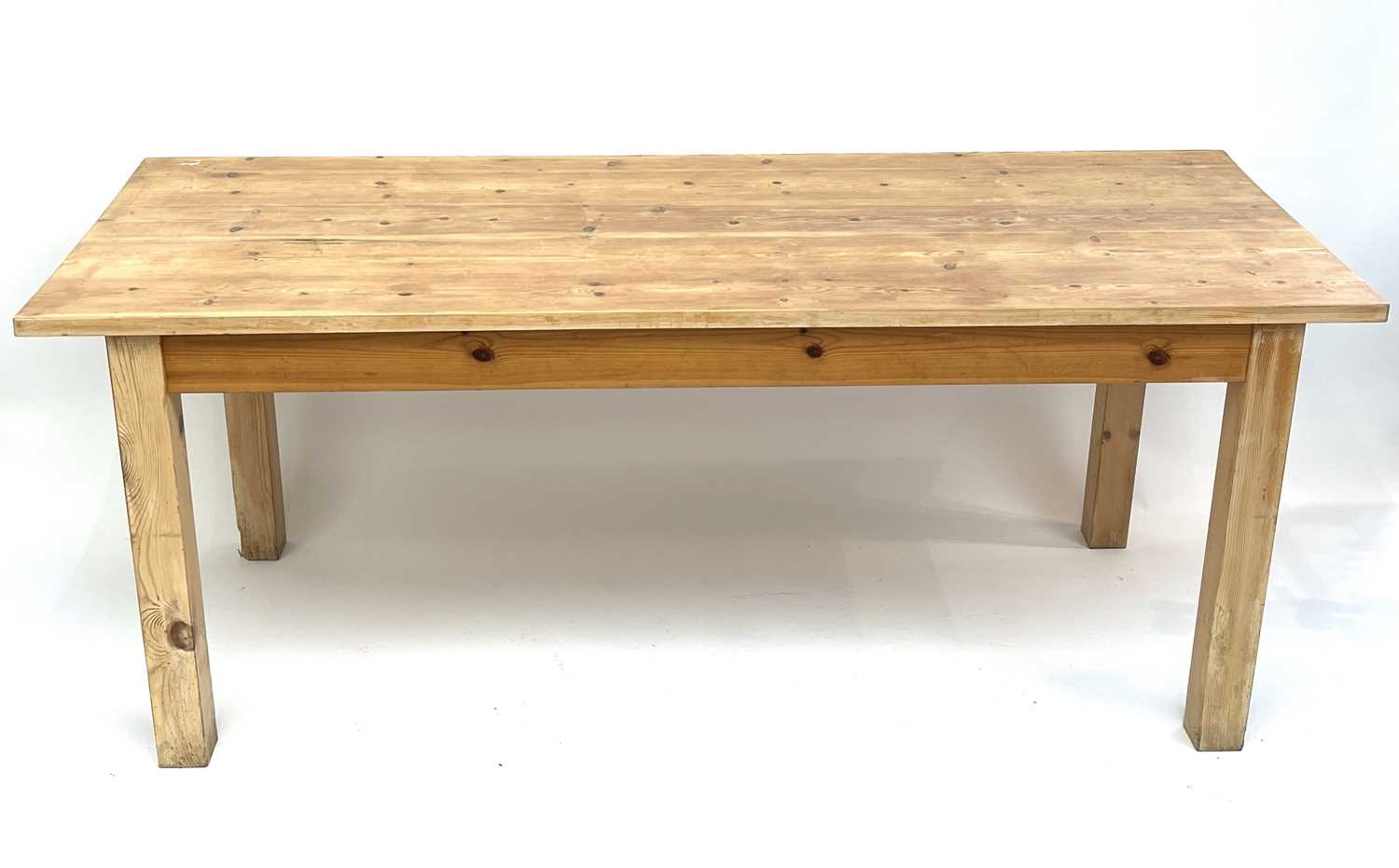 Lot 3202 - A pine rectangular kitchen table, mid 20th