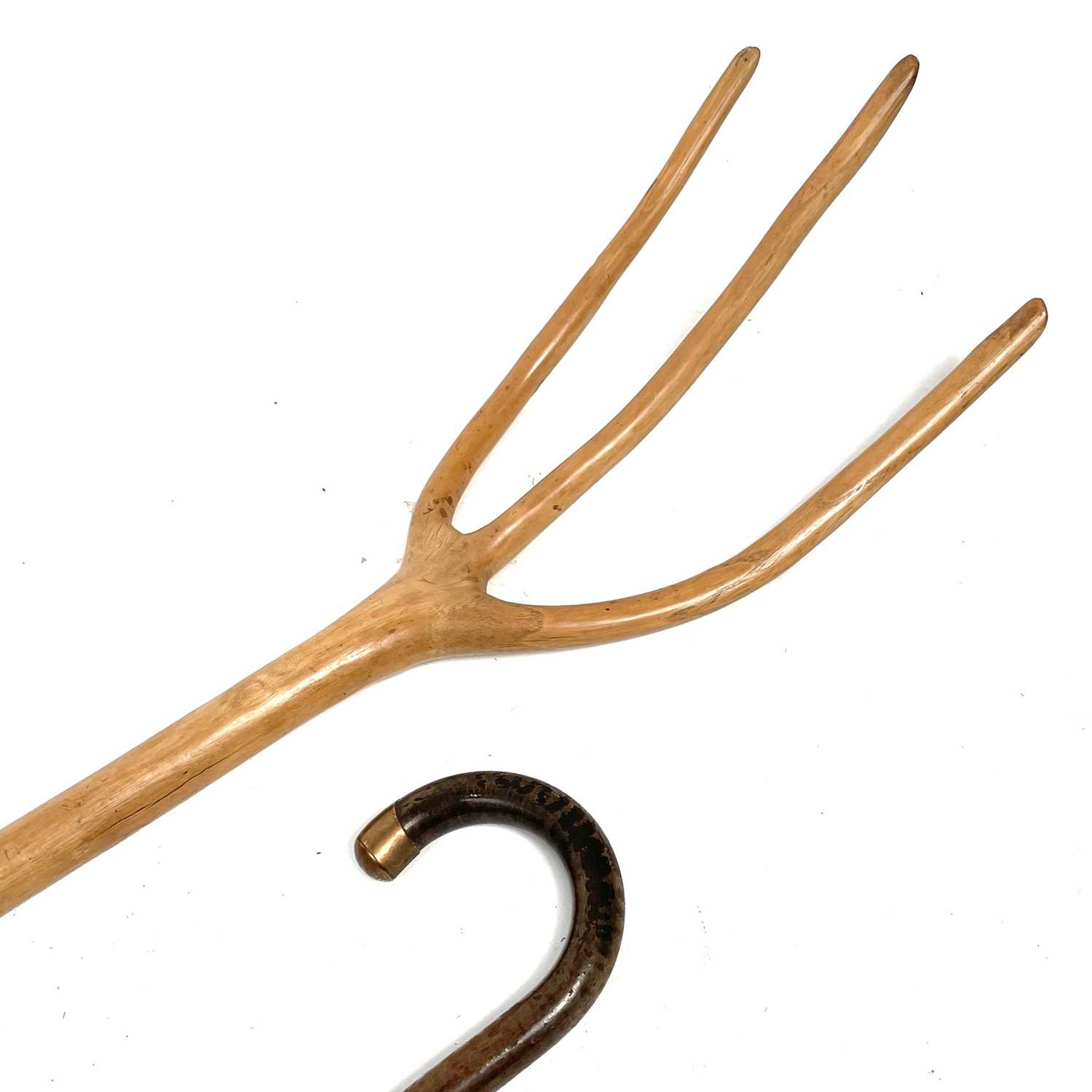 Lot 134 - A rustic three-pronged pitchfork, length