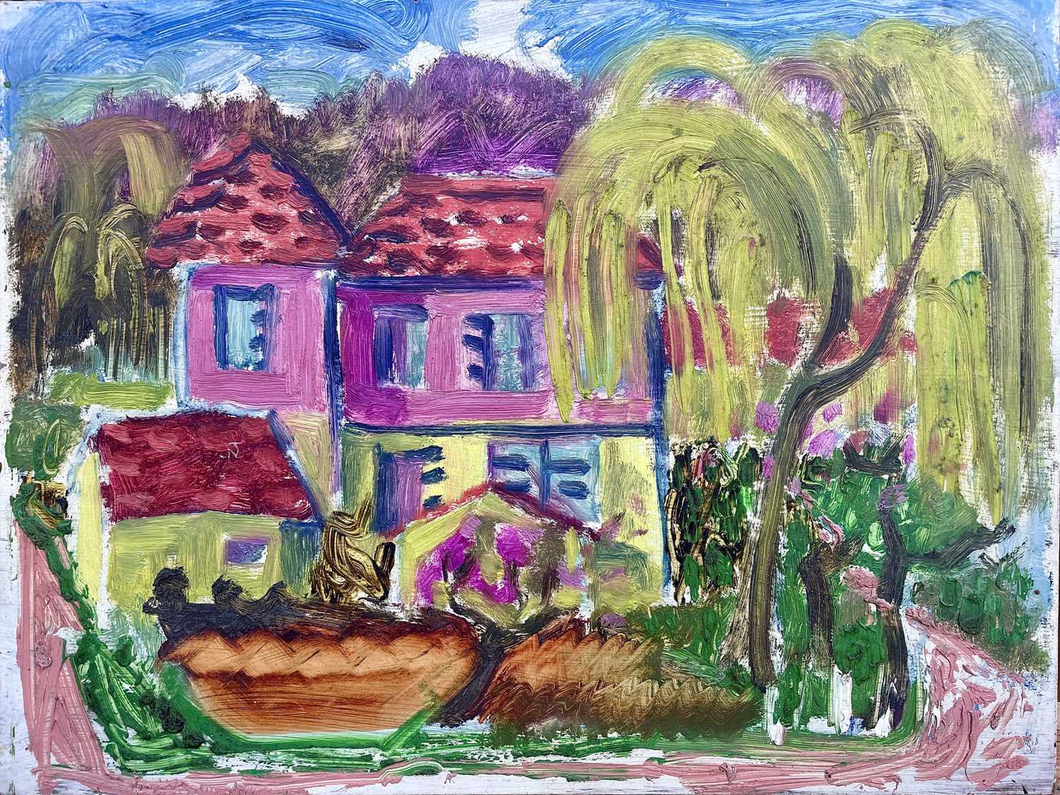 Lot 527 - Sven BERLIN (1911-1999) Villa Oil on board