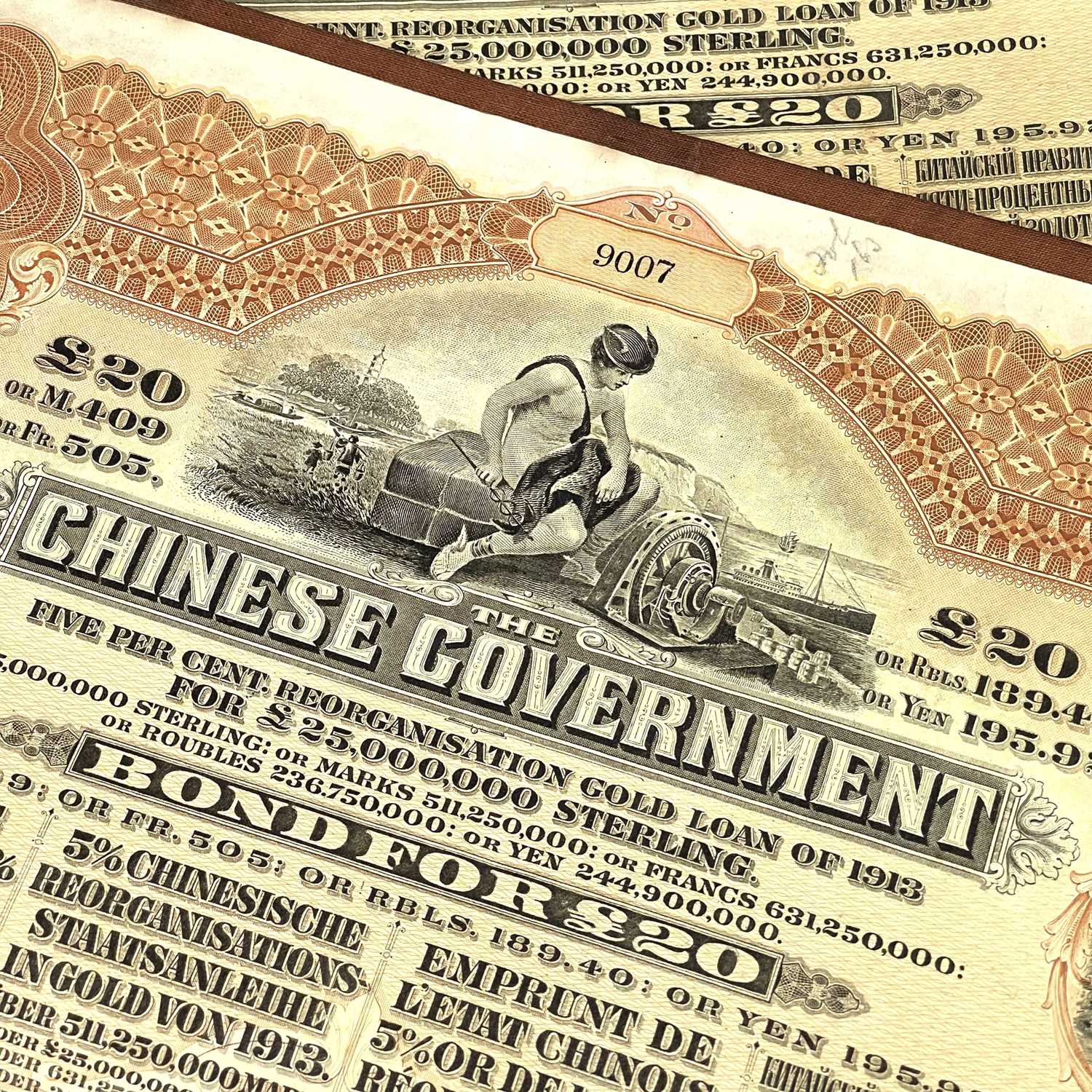 Lot 134 - Chinese Government Bonds. Comprising 2 x