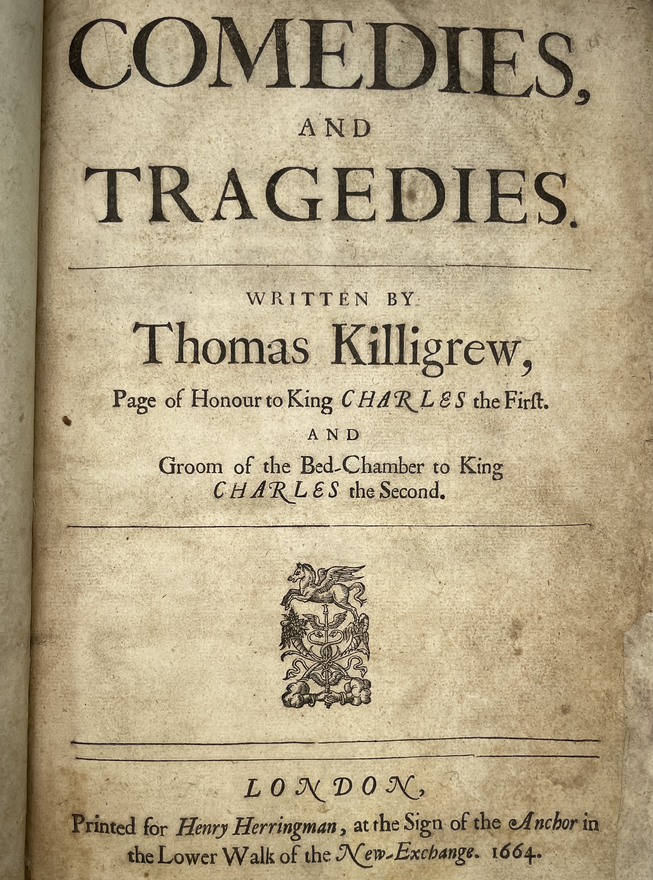 Lot 1031 - THOMAS KILIGREW. 'Comedies and Tragedies,'