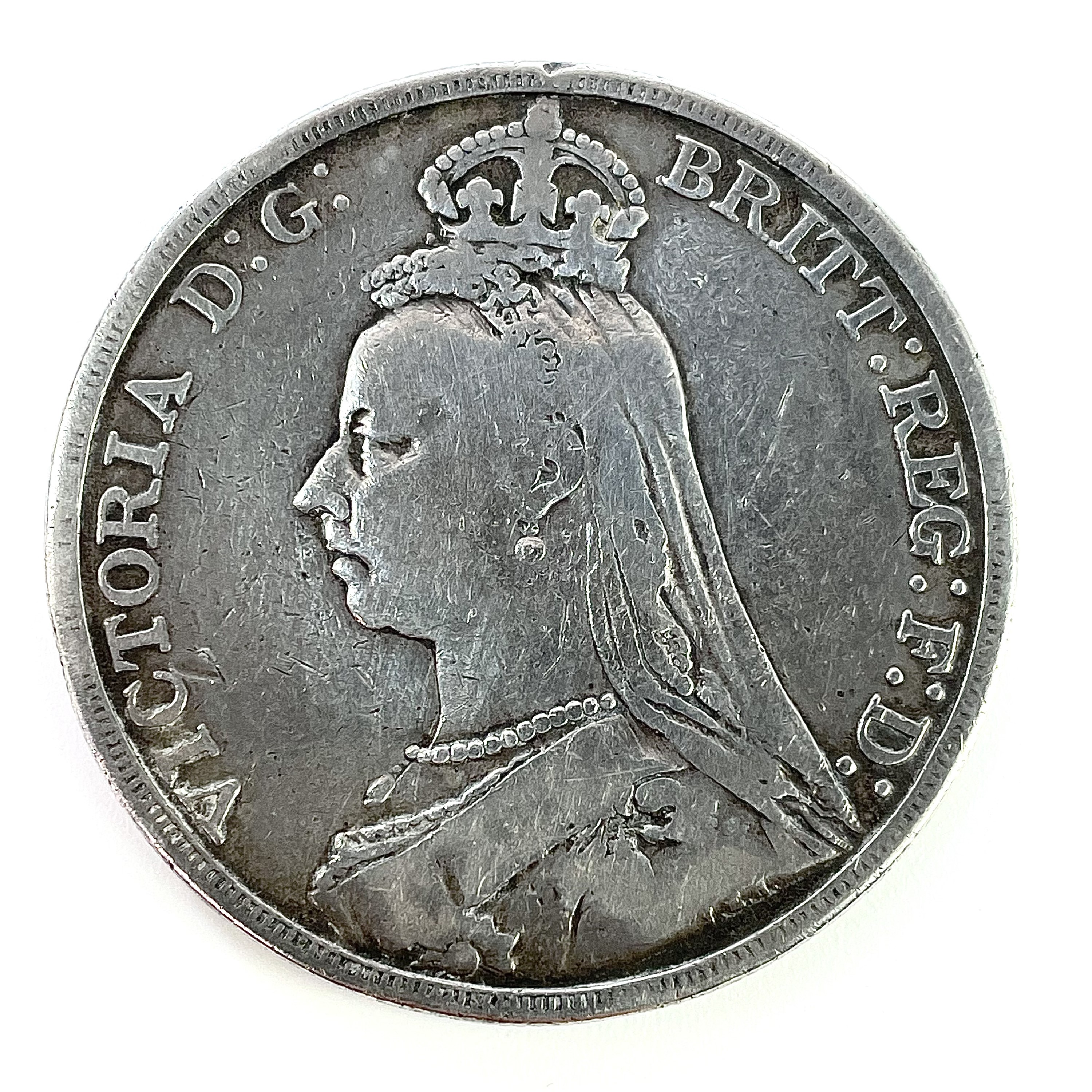 Lot 250 - A Victoria 1889 silver crown coin, Jubilee