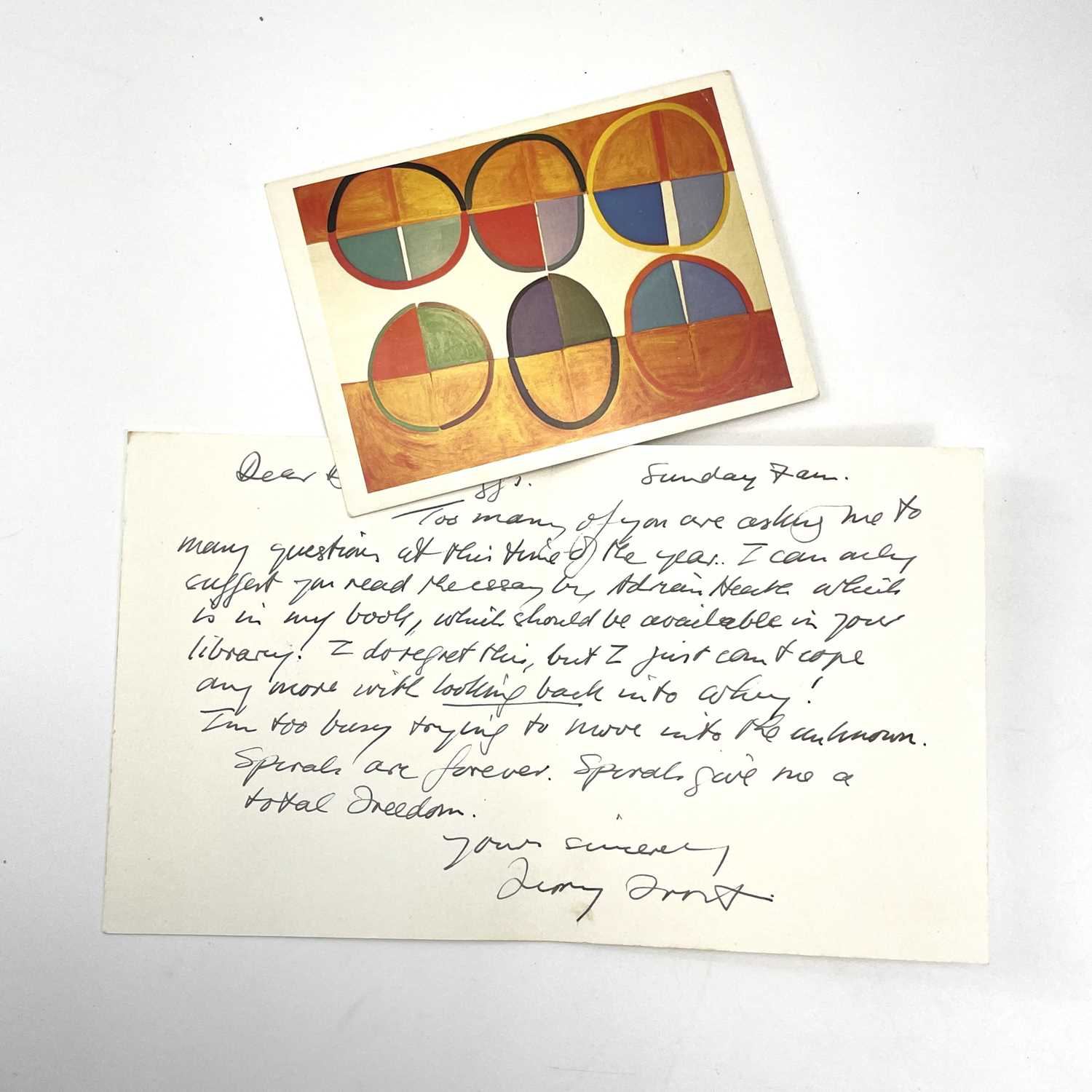 Lot 746 - Two postcards signed by Terry Frost. One