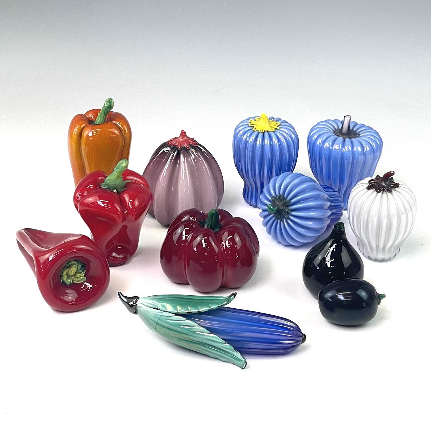 Lot 827 - A collection of ten Murano blown glass