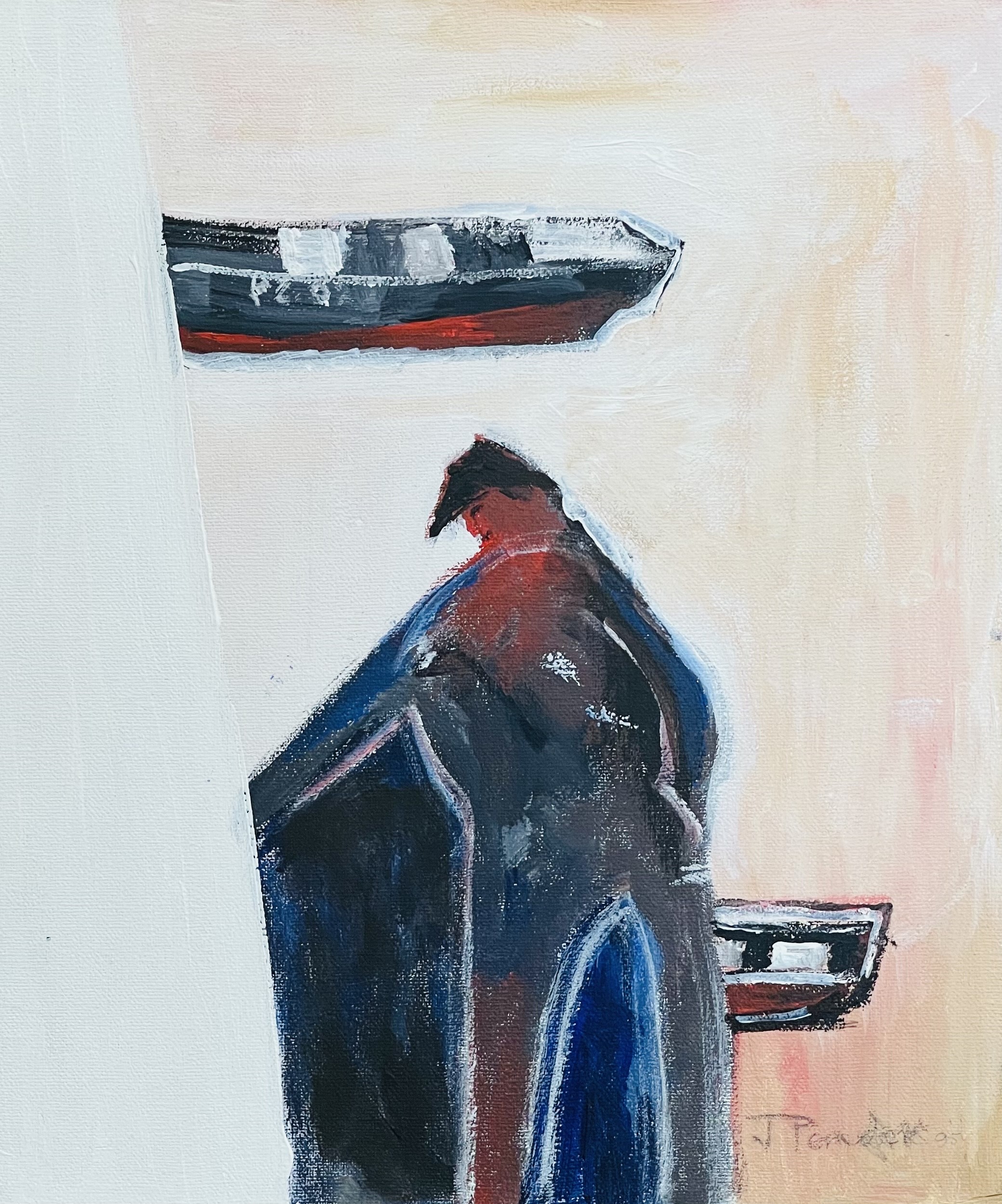 Lot 273 - Jack PENDER (1918-1998) Fisherman With Net