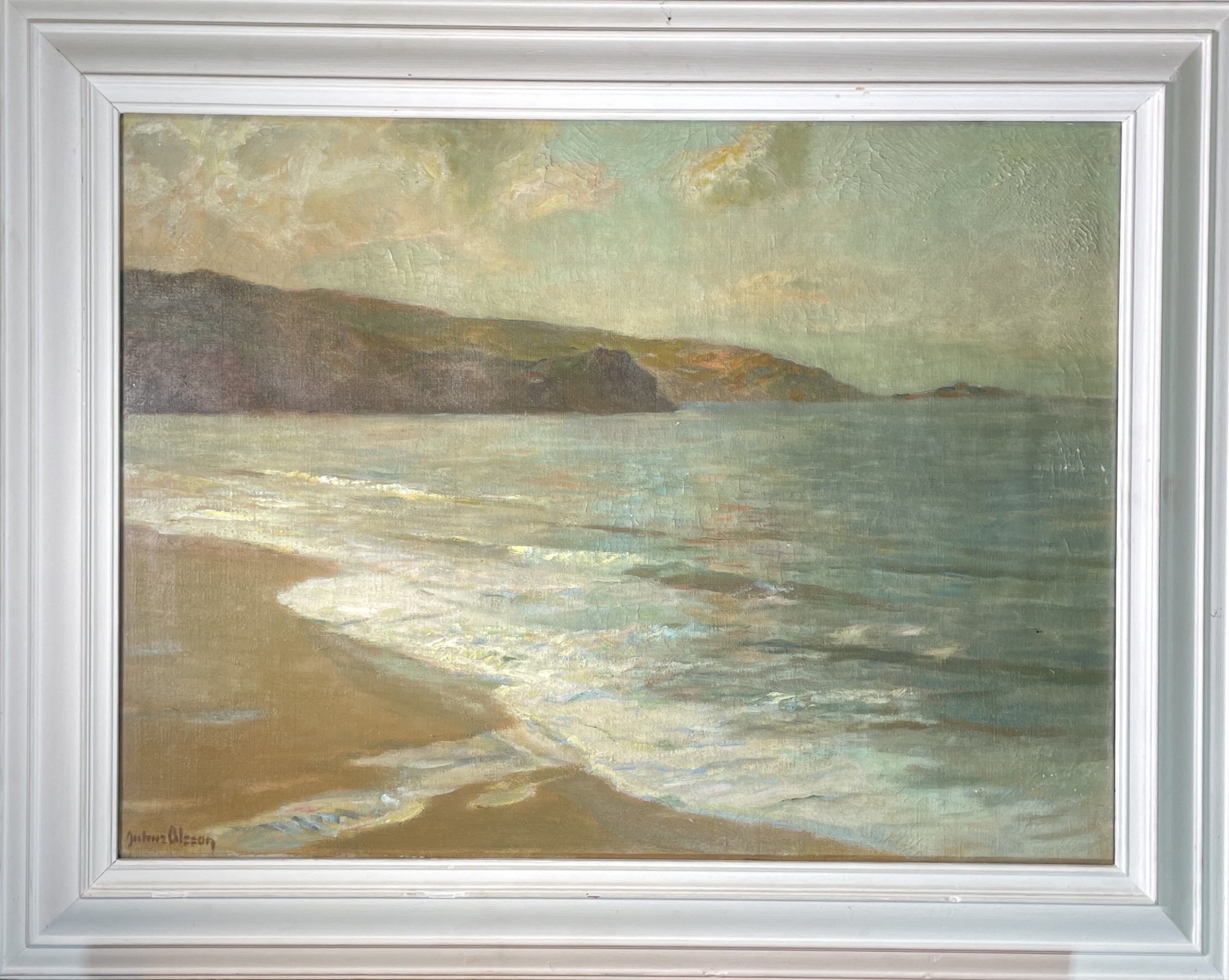 Lot 165 - Julius OLSSON (1864-1942) 'Waves, St Ives'