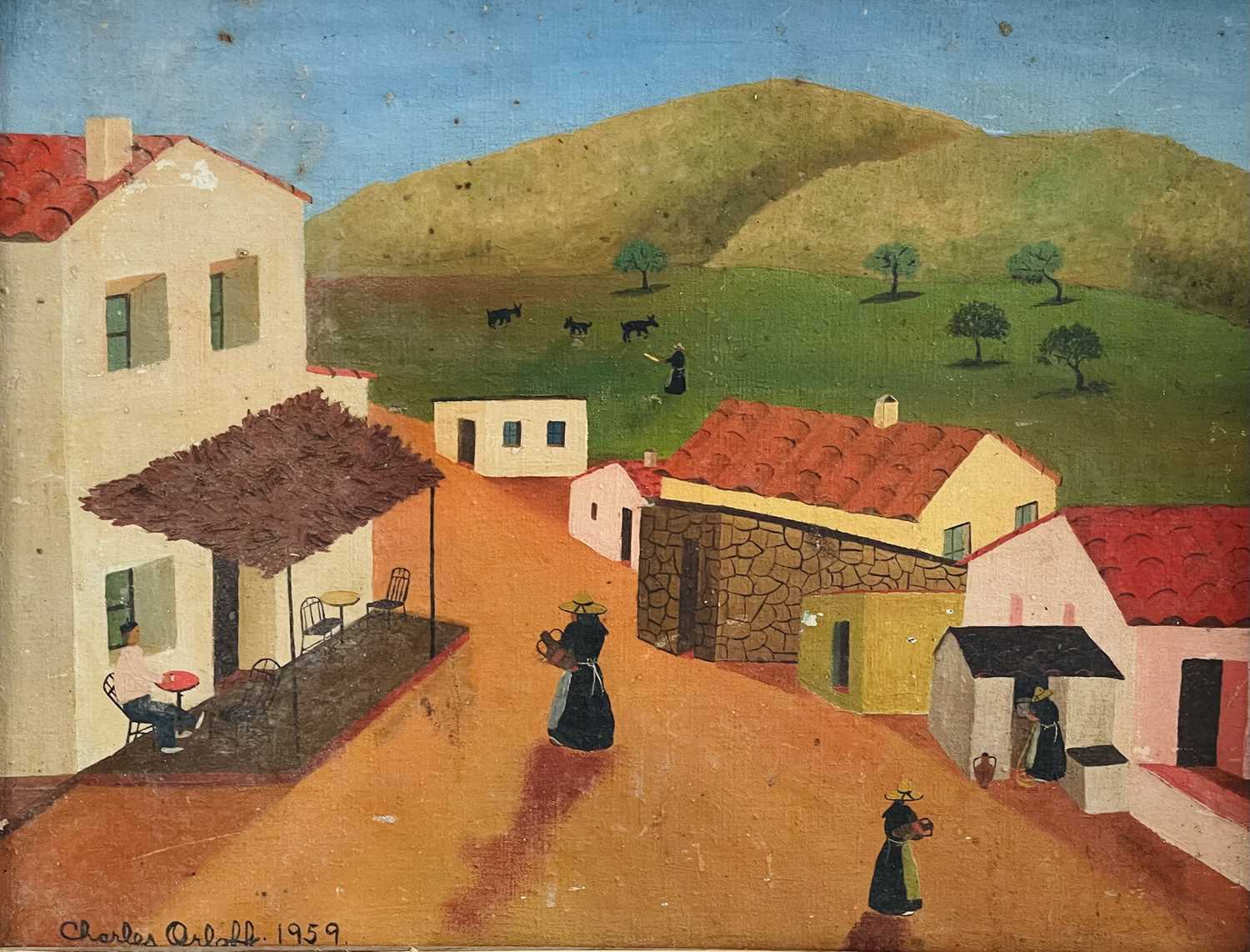 Lot 614 - Charles ORLOFF (XX) Formentera, Spain Oil on