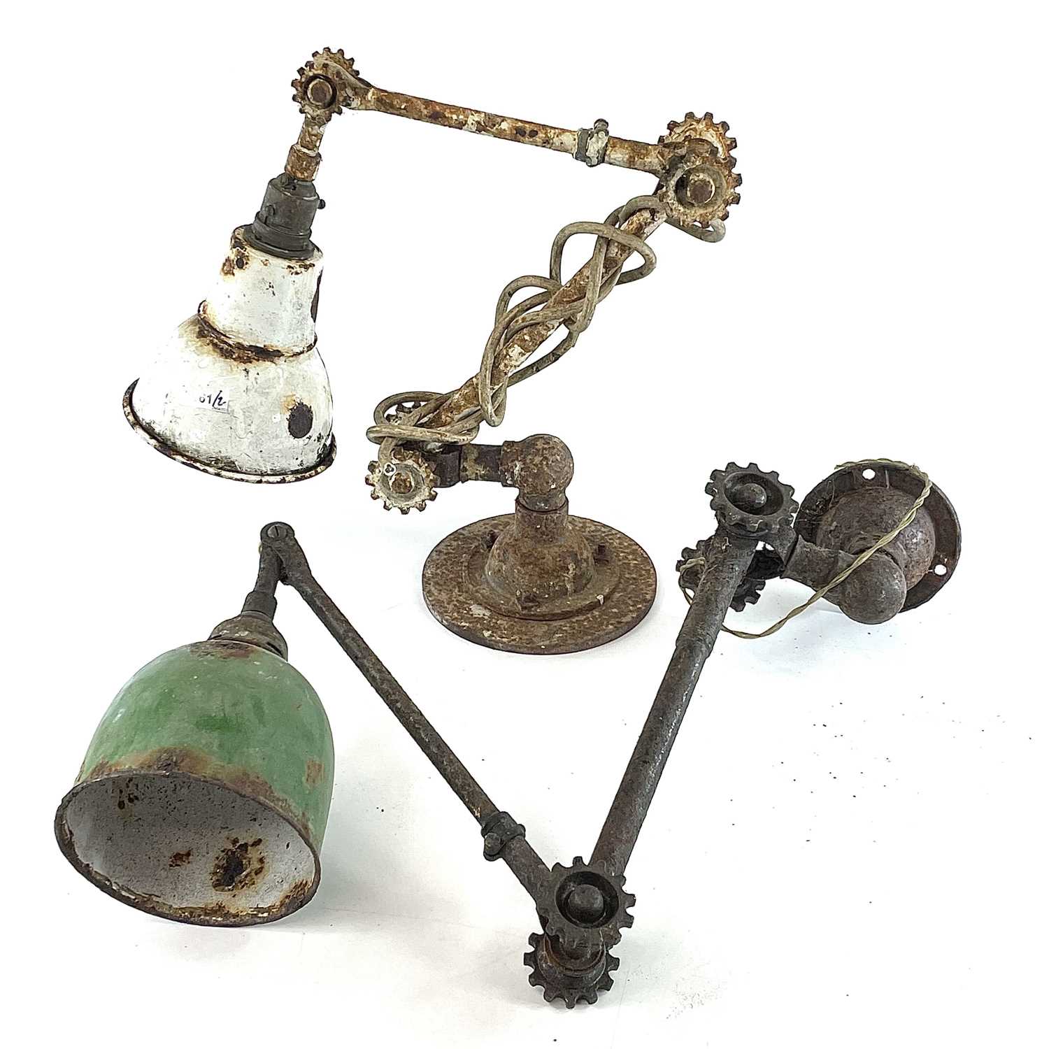 Lot 225 - A vintage industrial wall mounted work lamp,