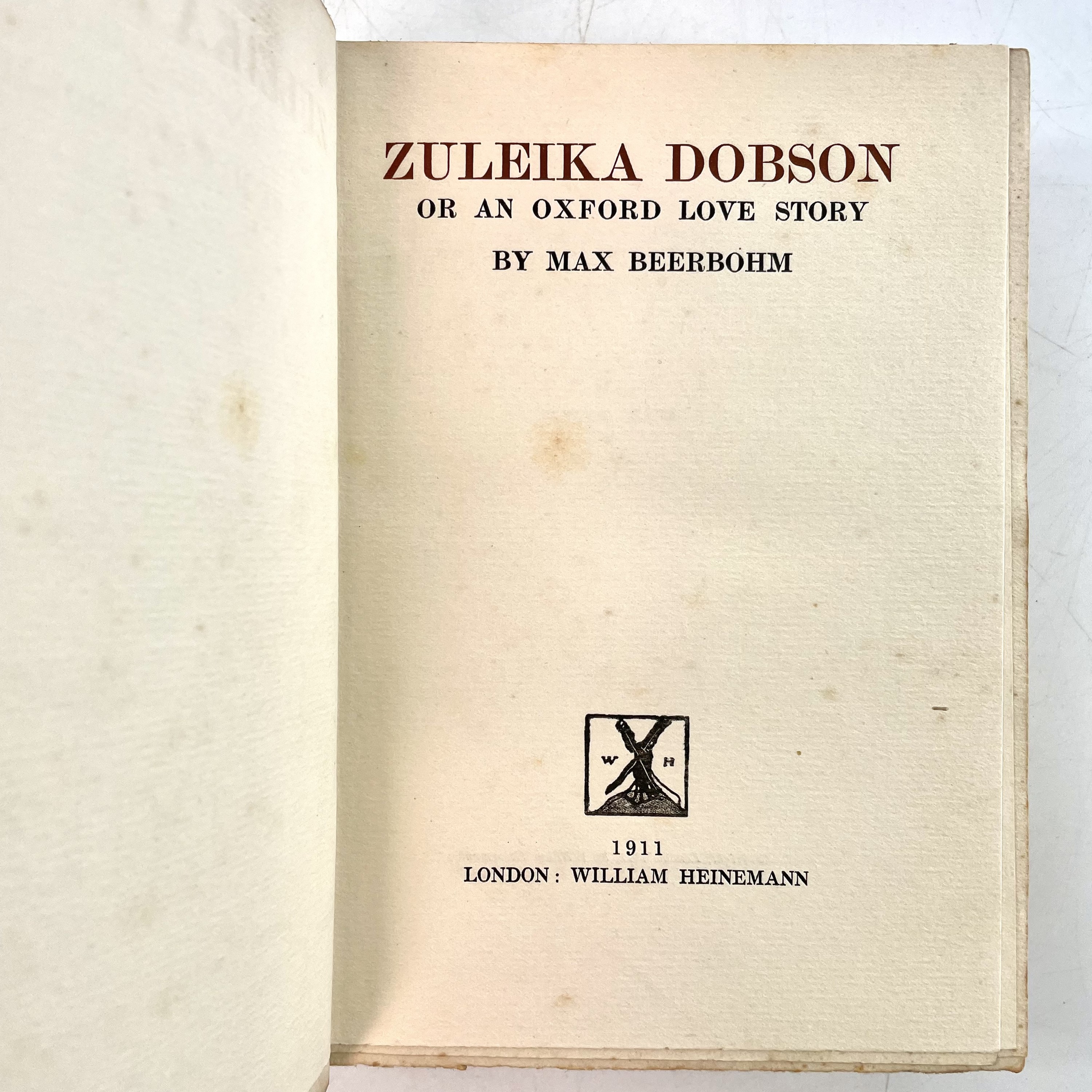 Lot 98 - MAX BEERBOHM. 'Zuleika Dobson or an Oxford