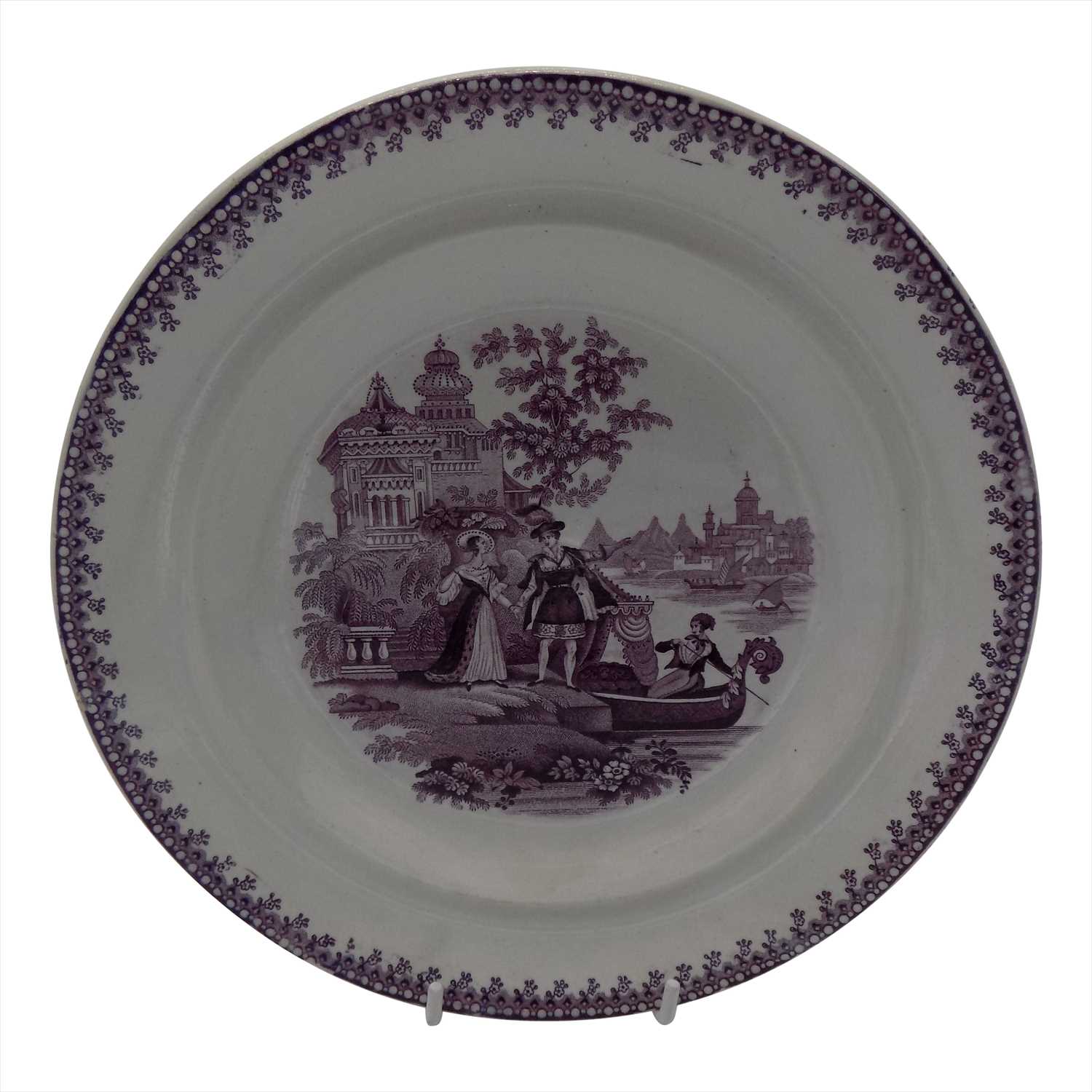 Lot 1308 - A Cambrian Pottery Swansea side plate,