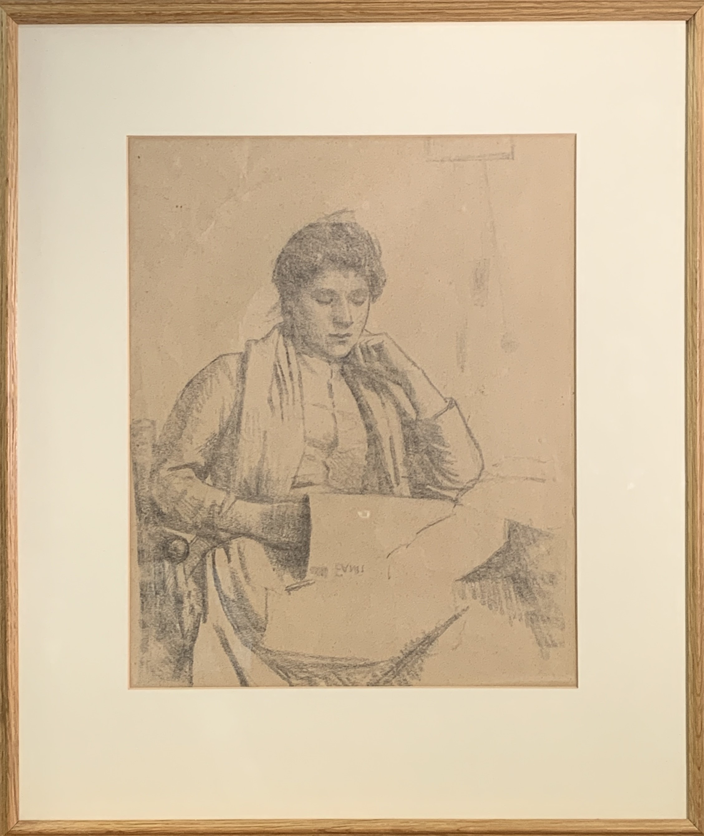 Lot 240 - Newlyn School A Young Lady Reading Pencil