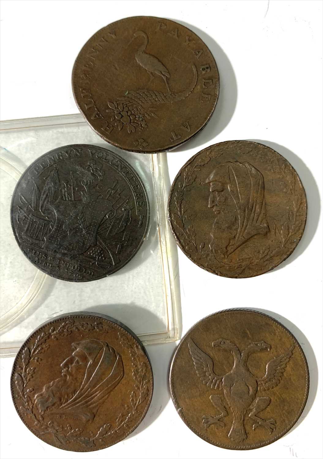 Lot 562 - Cornish 18th Century Half Penny Tokens (5):