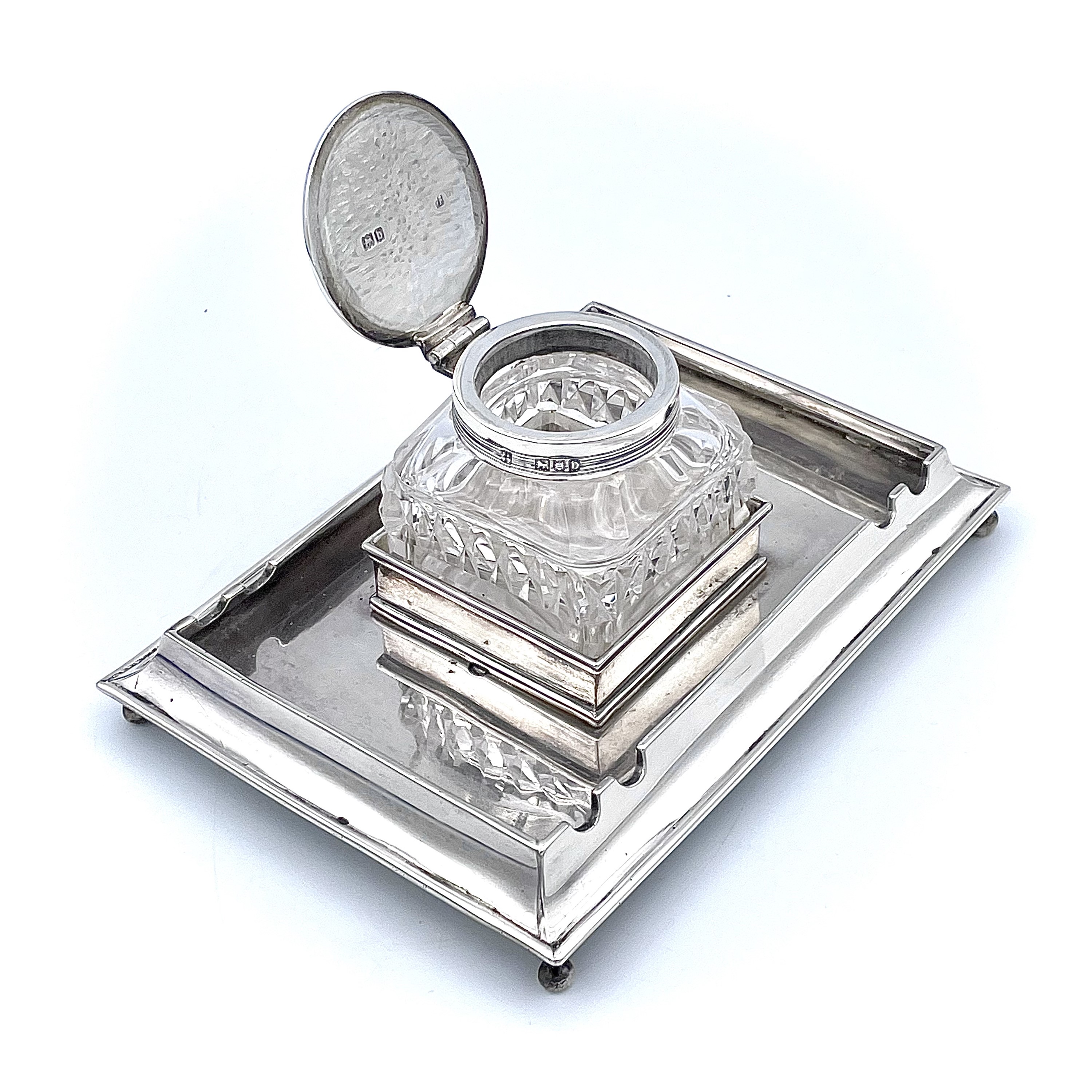 Lot 192 - A Victorian silver desk stand by Pairpoint