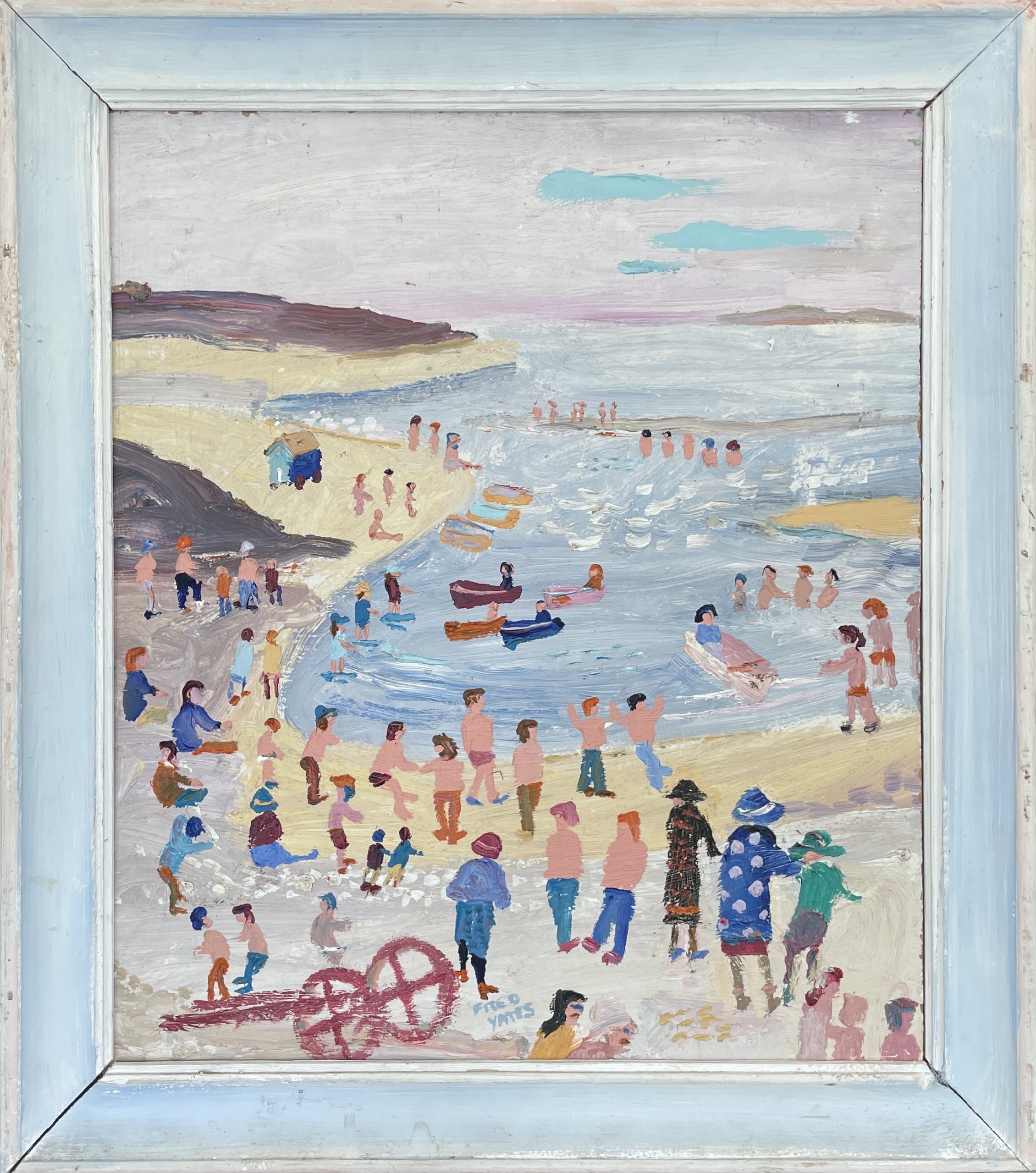 Lot 123 - Fred YATES (1922-2008) Cornish Beach Scene
