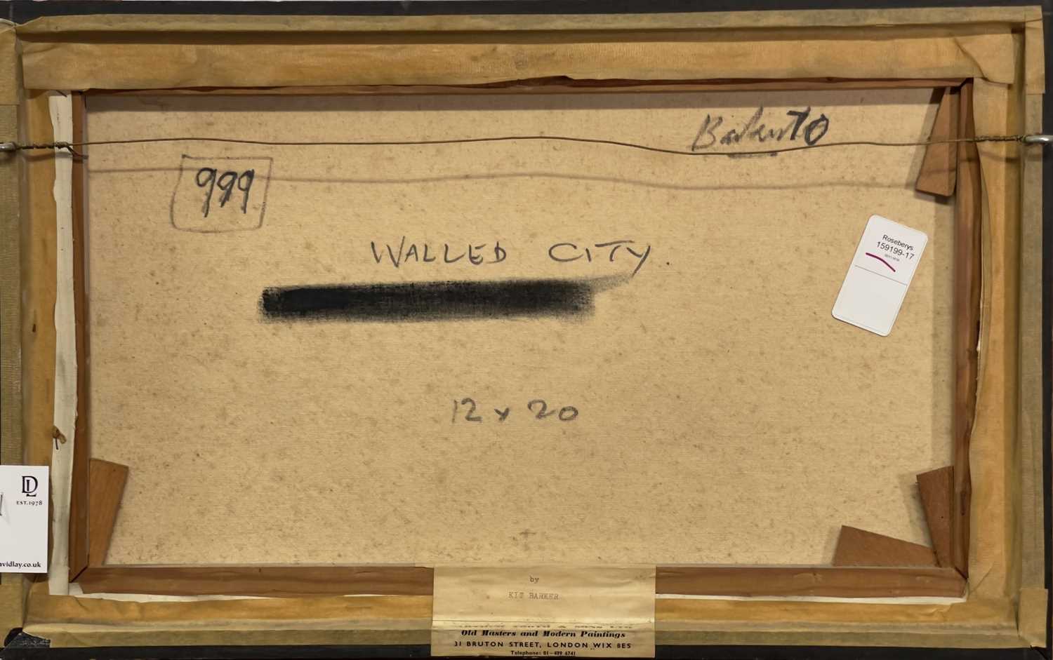 Lot 383 - Kit BARKER (1916-1988) Walled City Oil on