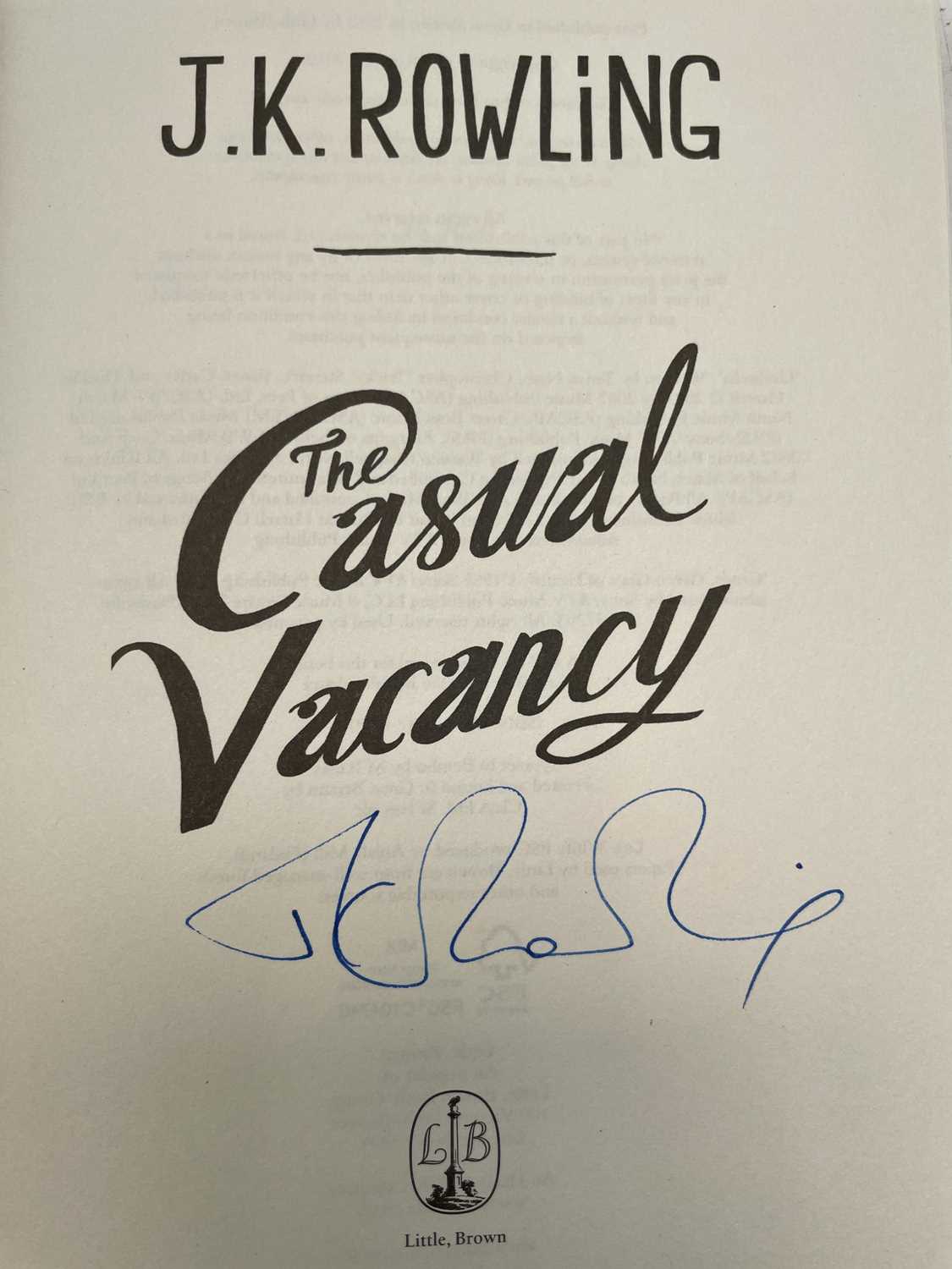 Lot 1004 - J. K ROWLING. The Casual Vacancy, first