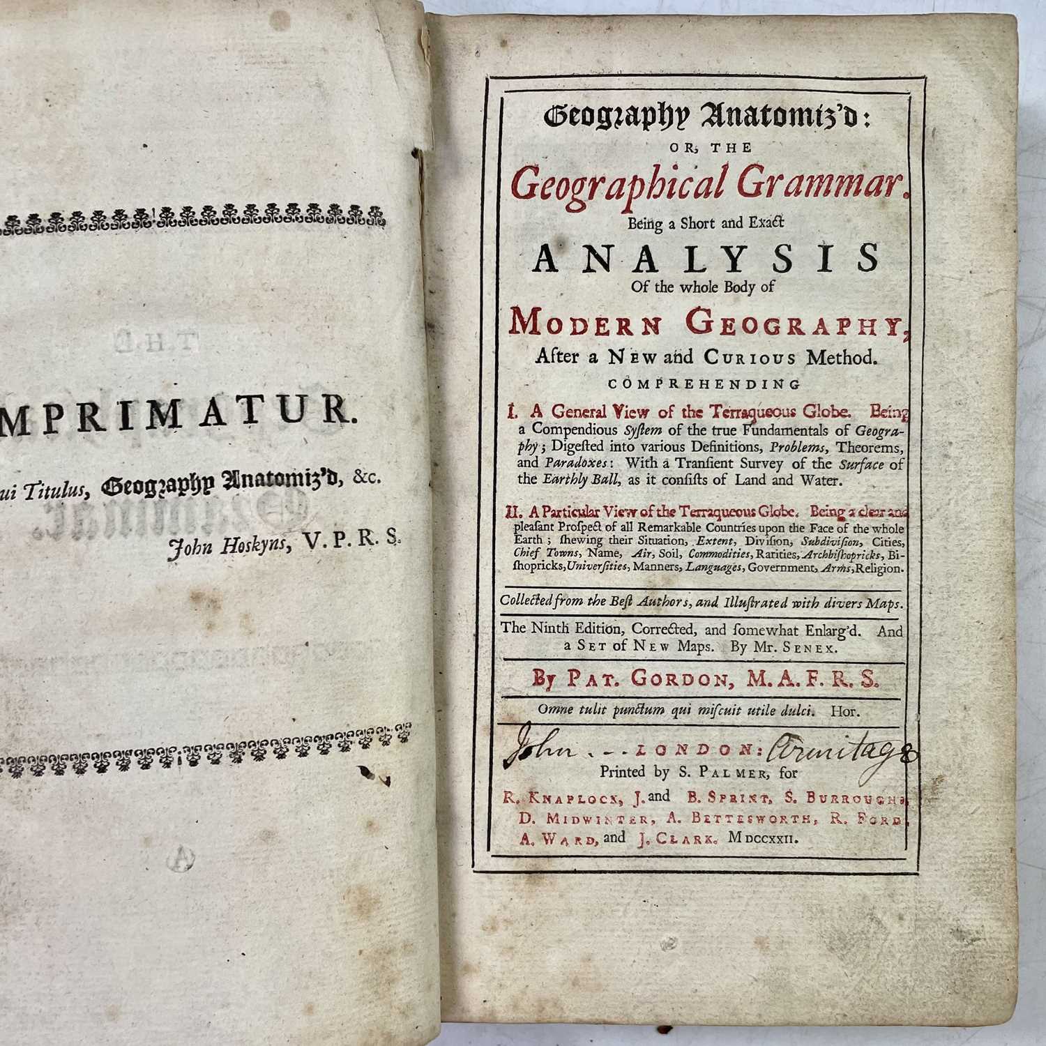 Lot 1081 - PAT GORDON. 'Geography Anatozied: Or, The