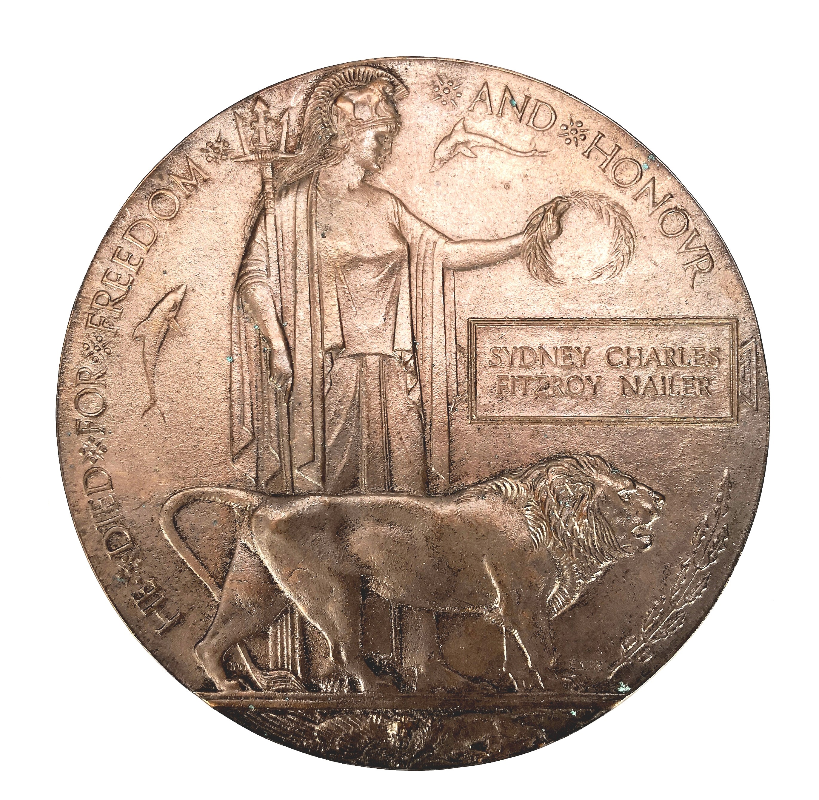 Lot 301 - 1st World War Death Plaque.