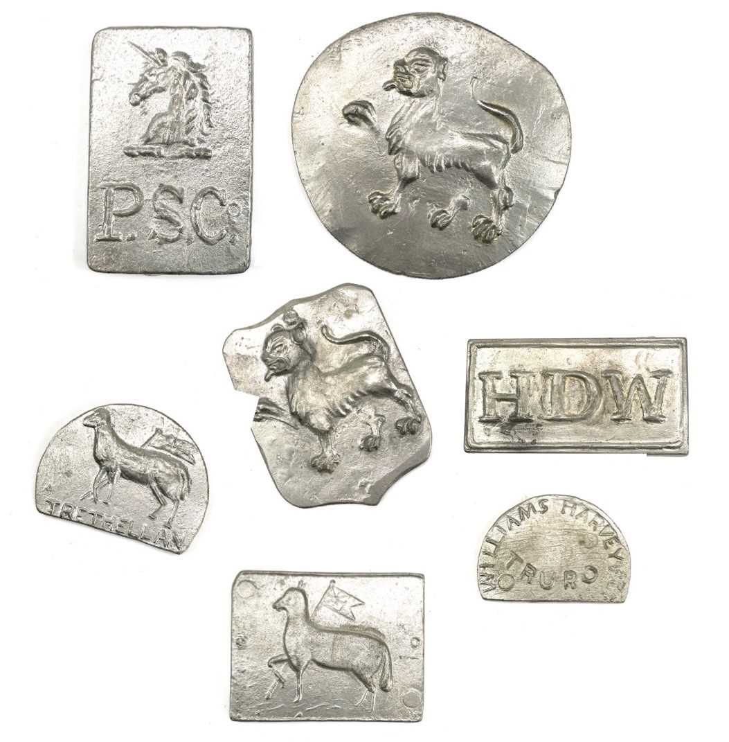 Lot 449 - A collection of eight re-strike Cornish tin