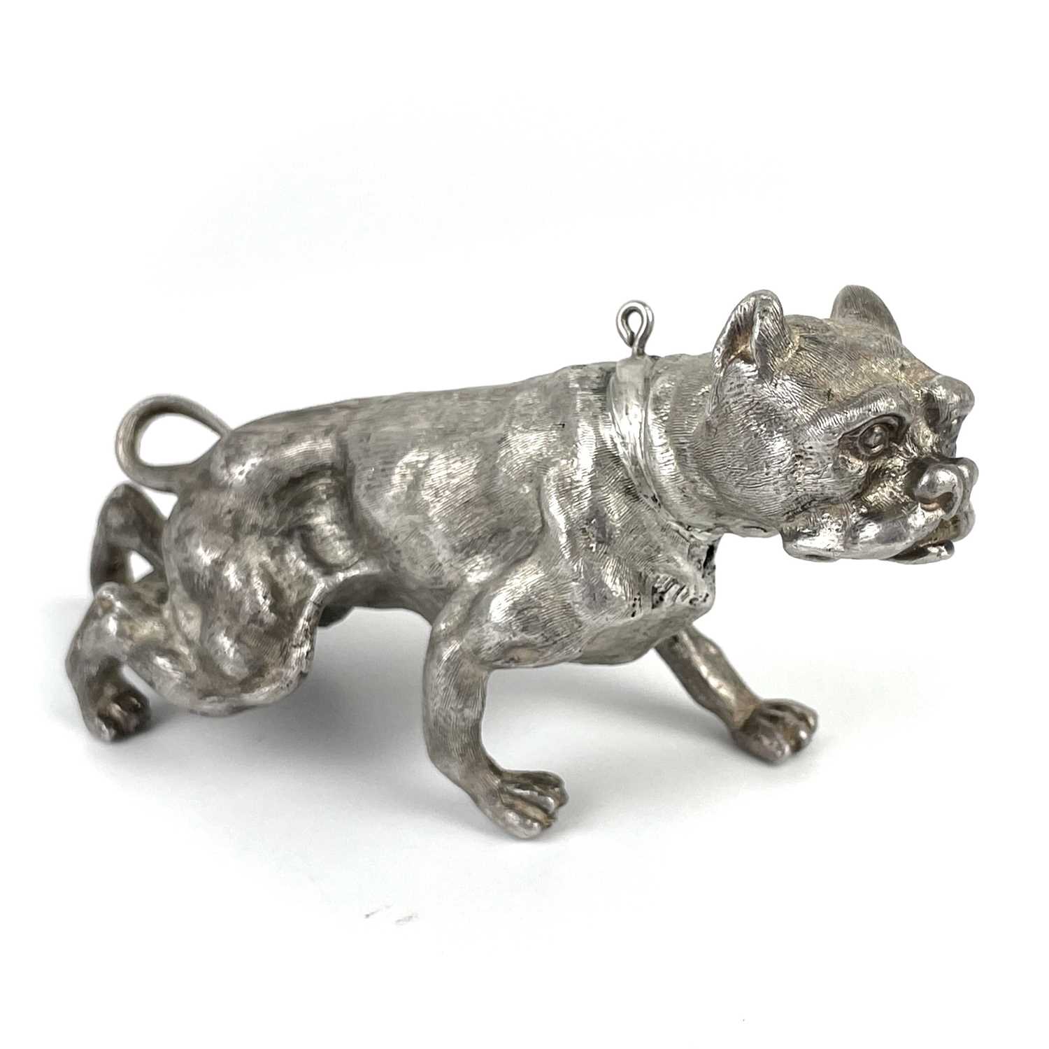 Lot 51 - A modern heavy silver bulldog,