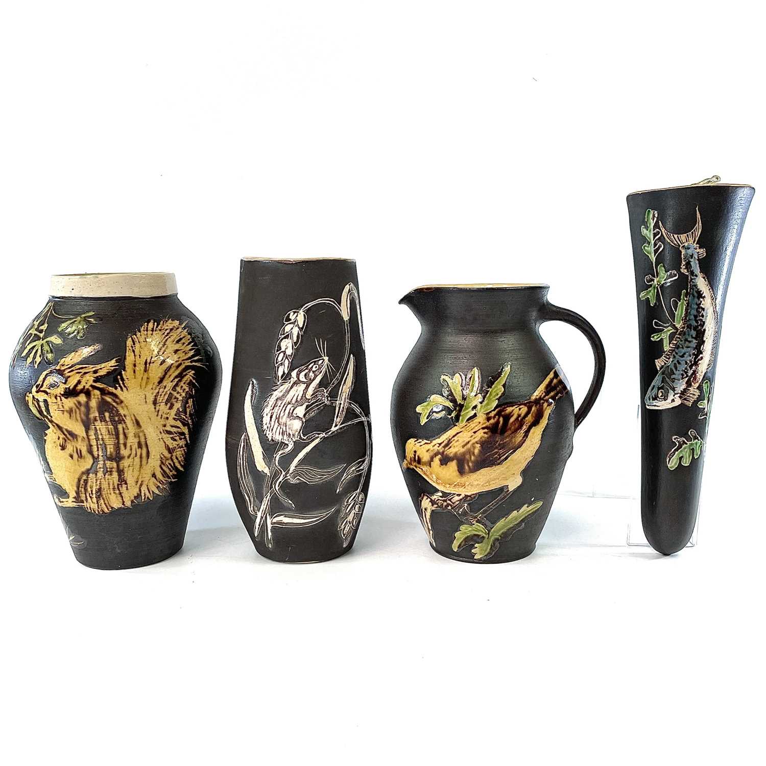 Lot 845 - A Marazion pottery vase, decorated with a