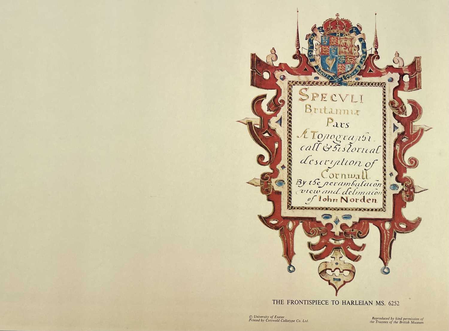 Lot 1242 - JOHN NORDEN. 'Manuscript Maps of Cornwall
