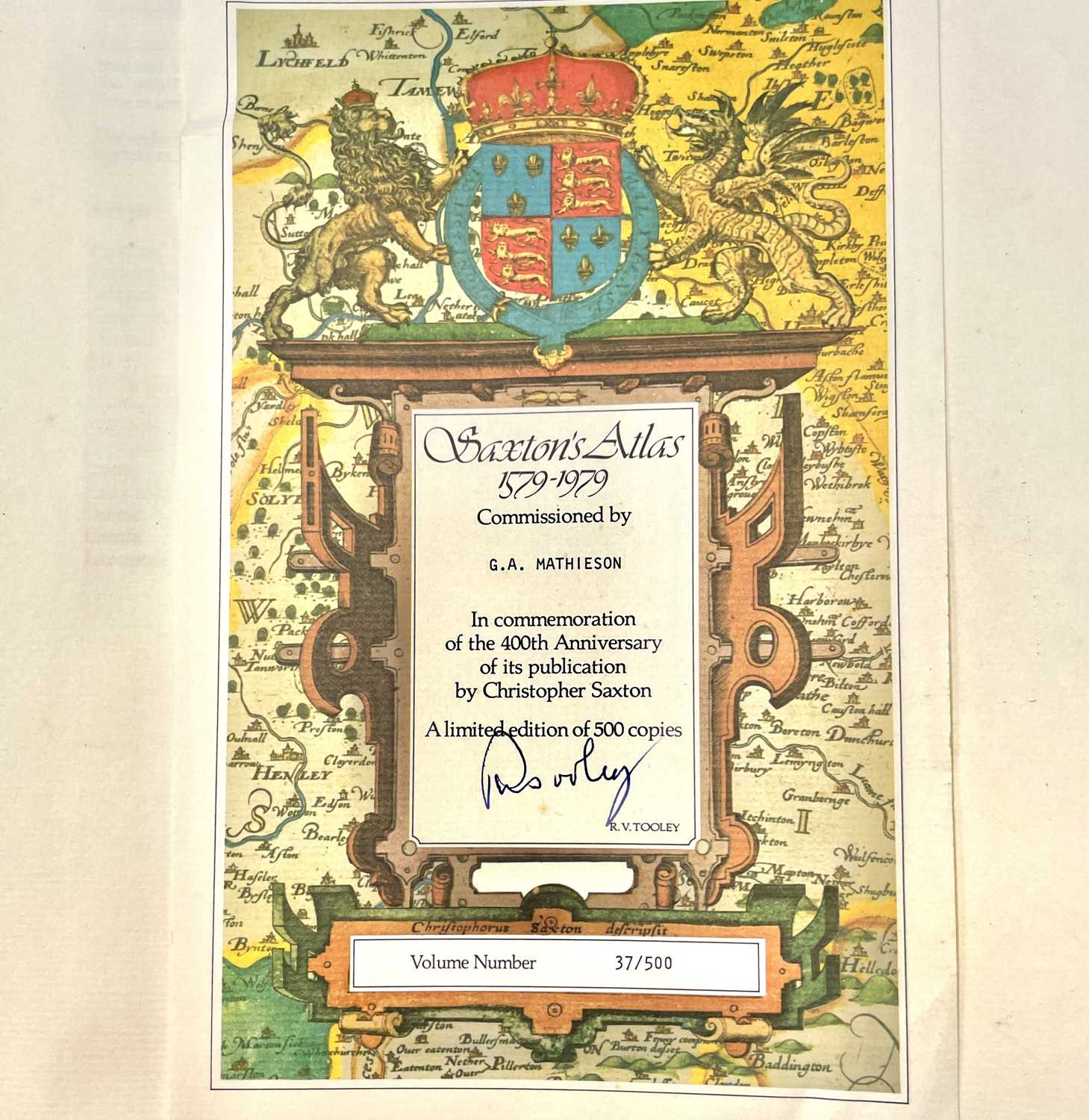 Lot 1044 - CHRISTOPHER SAXTON. 'An Atlas of England