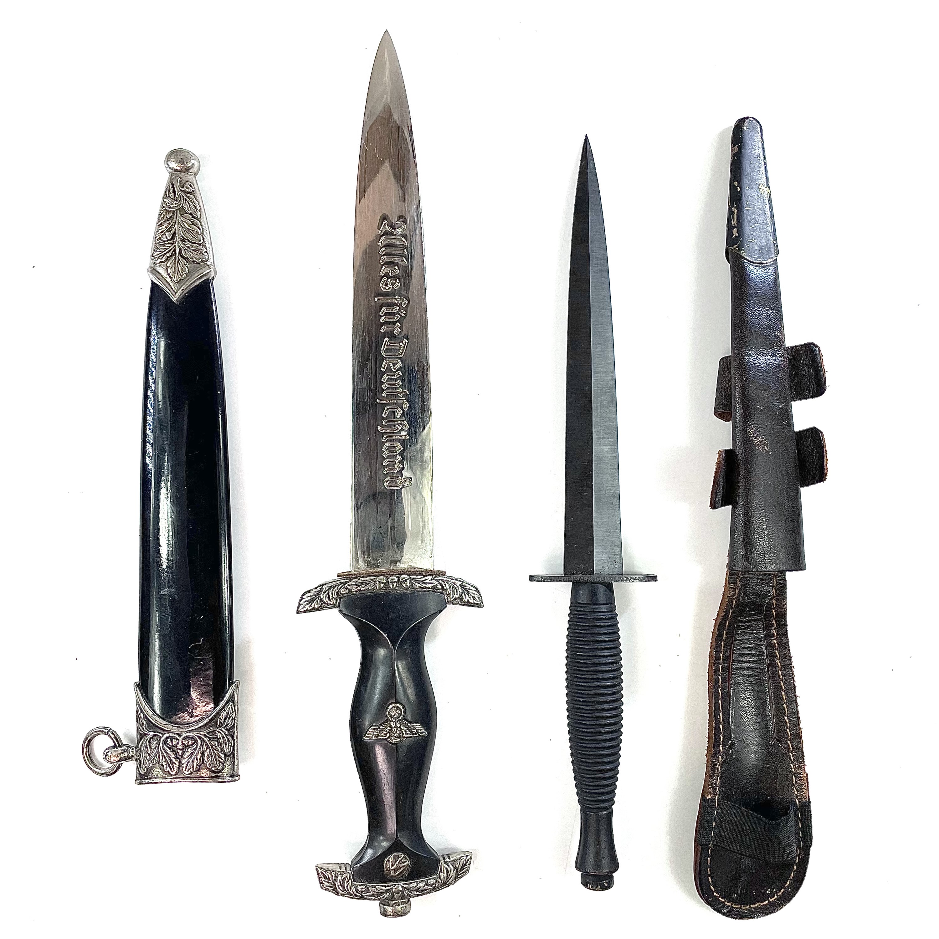 Lot 84 - An FS type fighting knife, with blued blade