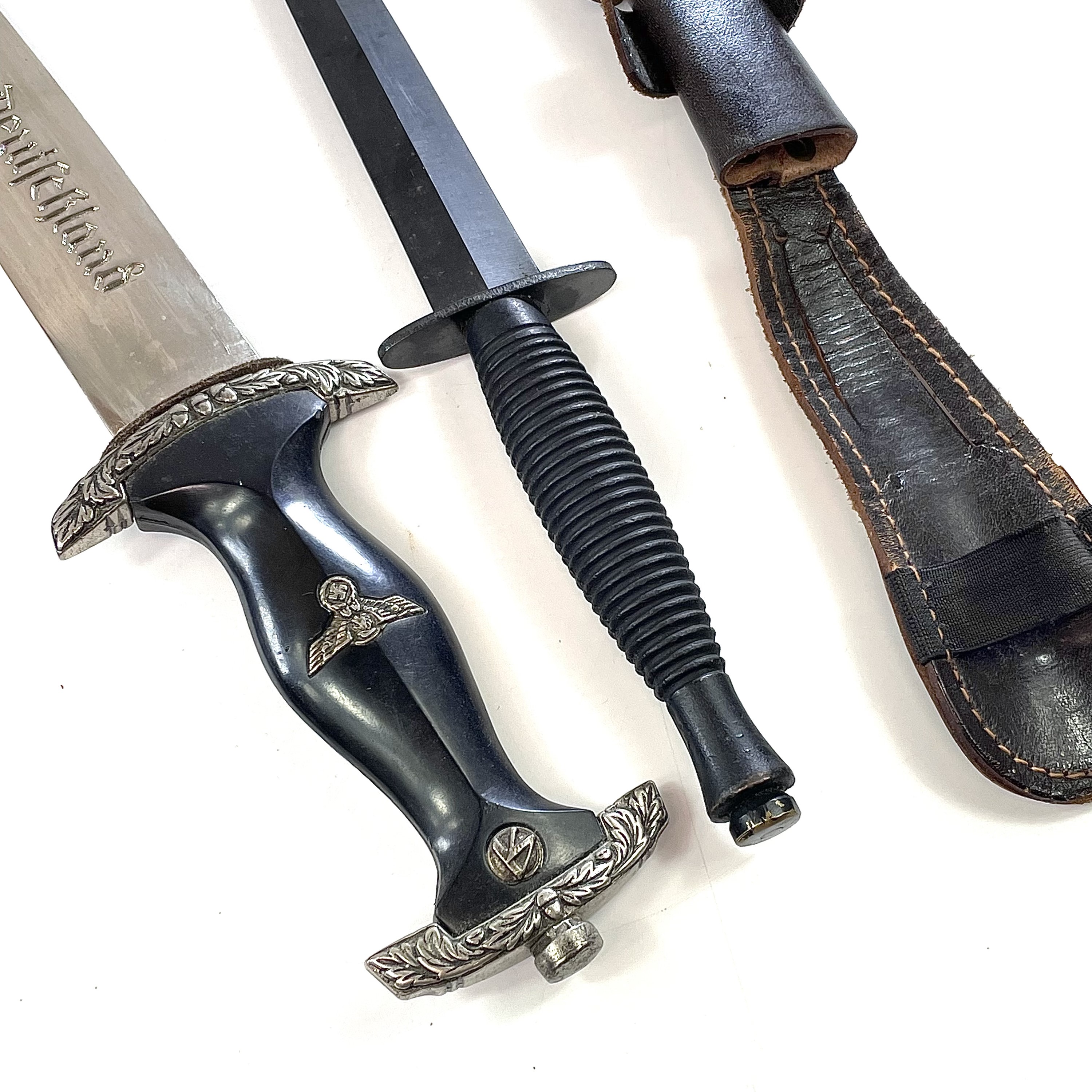 Lot 84 - An FS type fighting knife, with blued blade