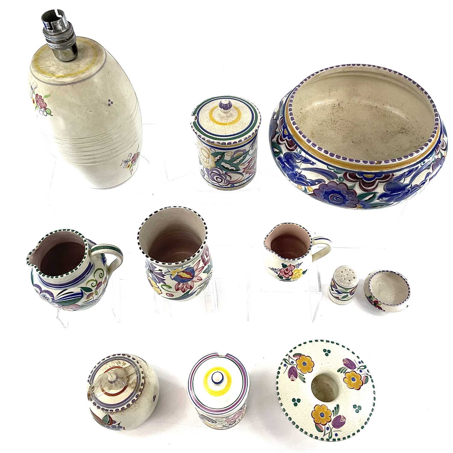 Lot 859 - A Poole pottery bluebird pattern shallow