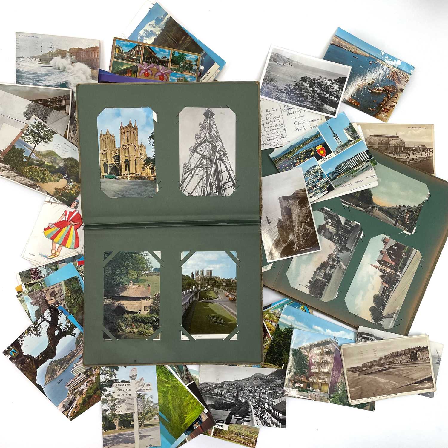 Lot 911 - Postcard Album & Loose - Strength in home
