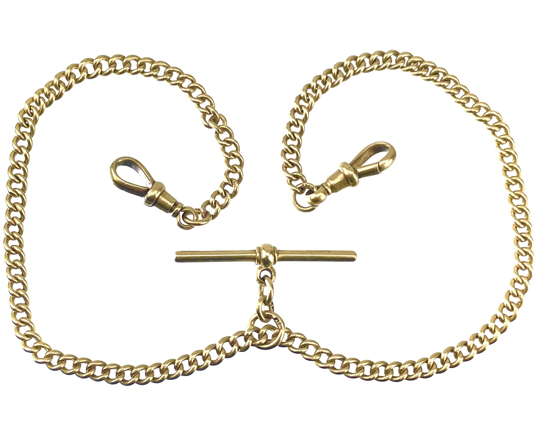 Lot 12 - An 18ct hallmarked gold double albert watch