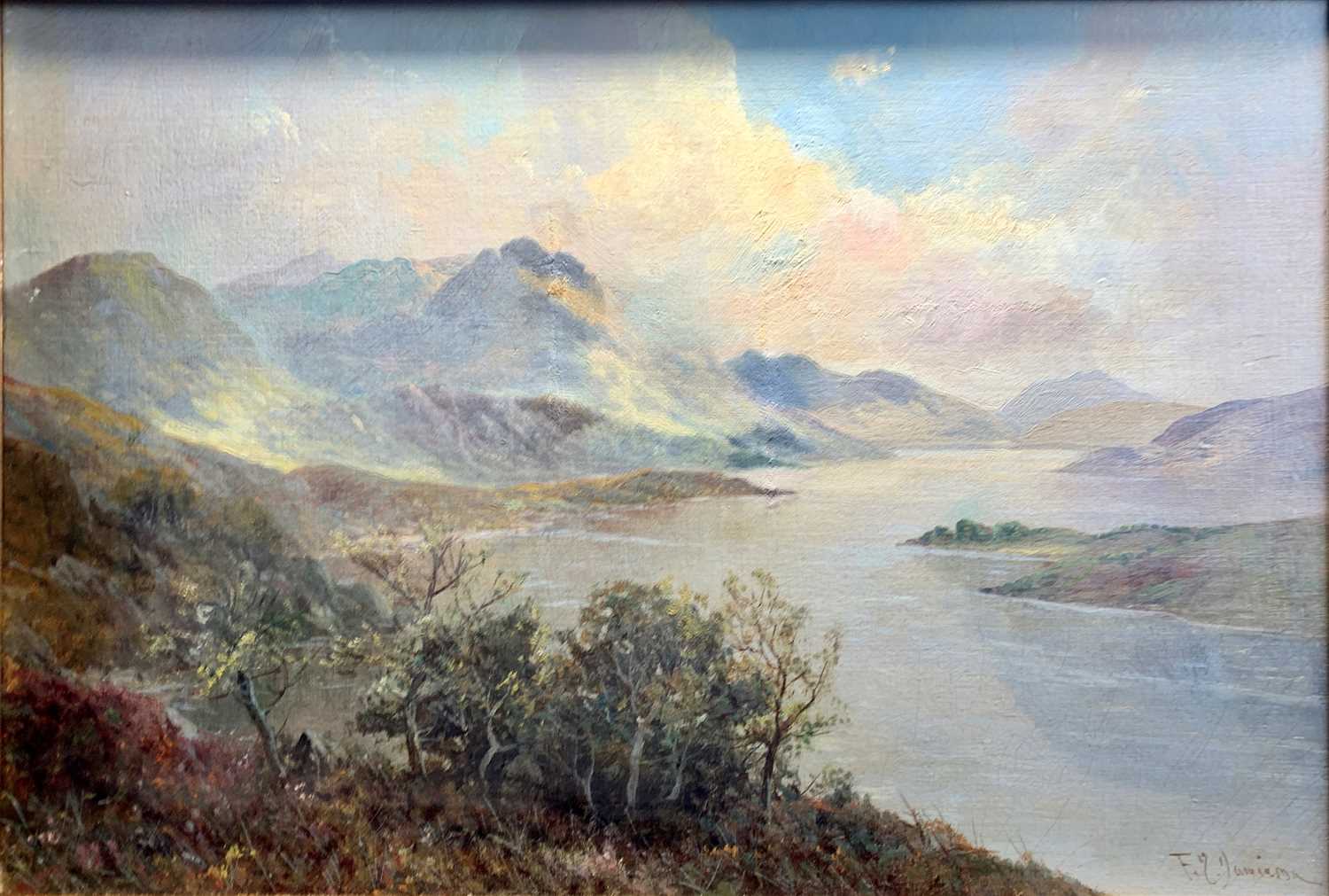 Lot 122 - Frank JAMESON (1899-1968) Lake and Mountain