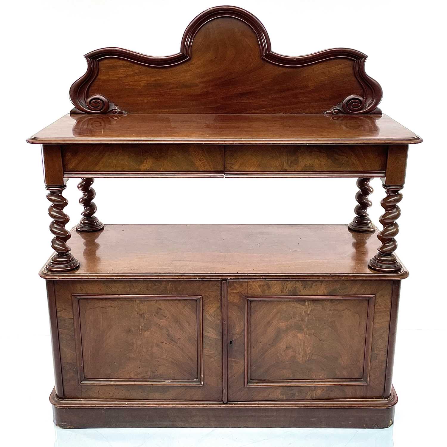 Lot 1821 - A Victorian mahogany two tier buffet, with