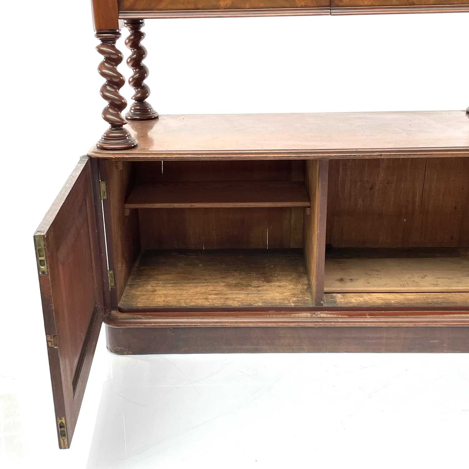 Lot 1821 - A Victorian mahogany two tier buffet, with