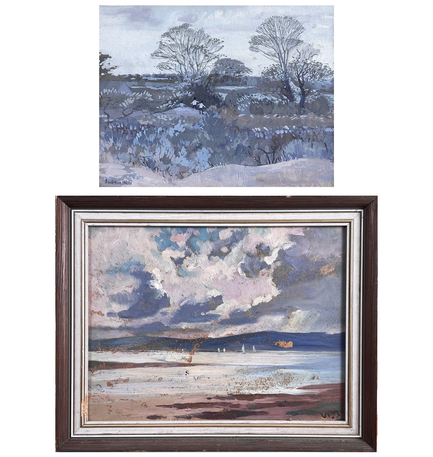 Lot 1413 - Barbara Wills, Children in a landscape,
