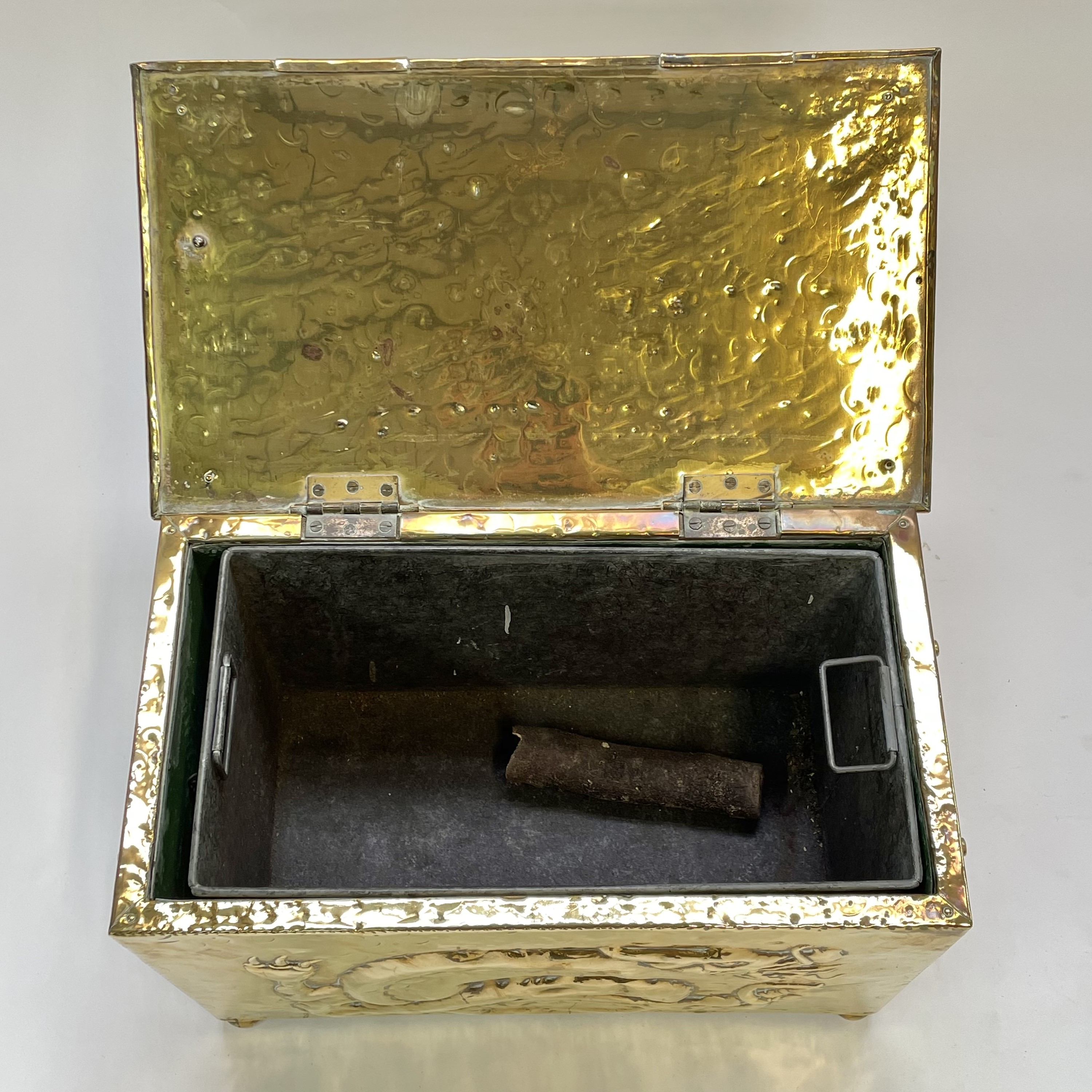 Lot 56 - A brass coal box, circa 1900.
