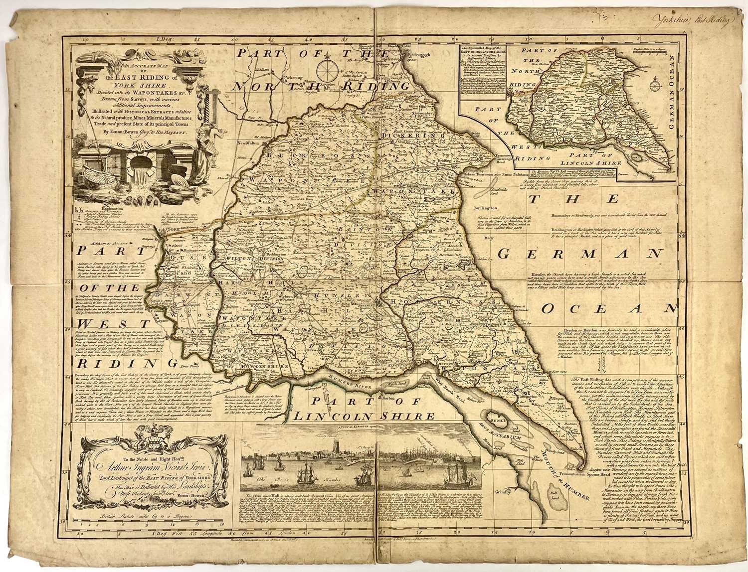 Lot 418 - Georgian map of the East Riding of Yorkshire