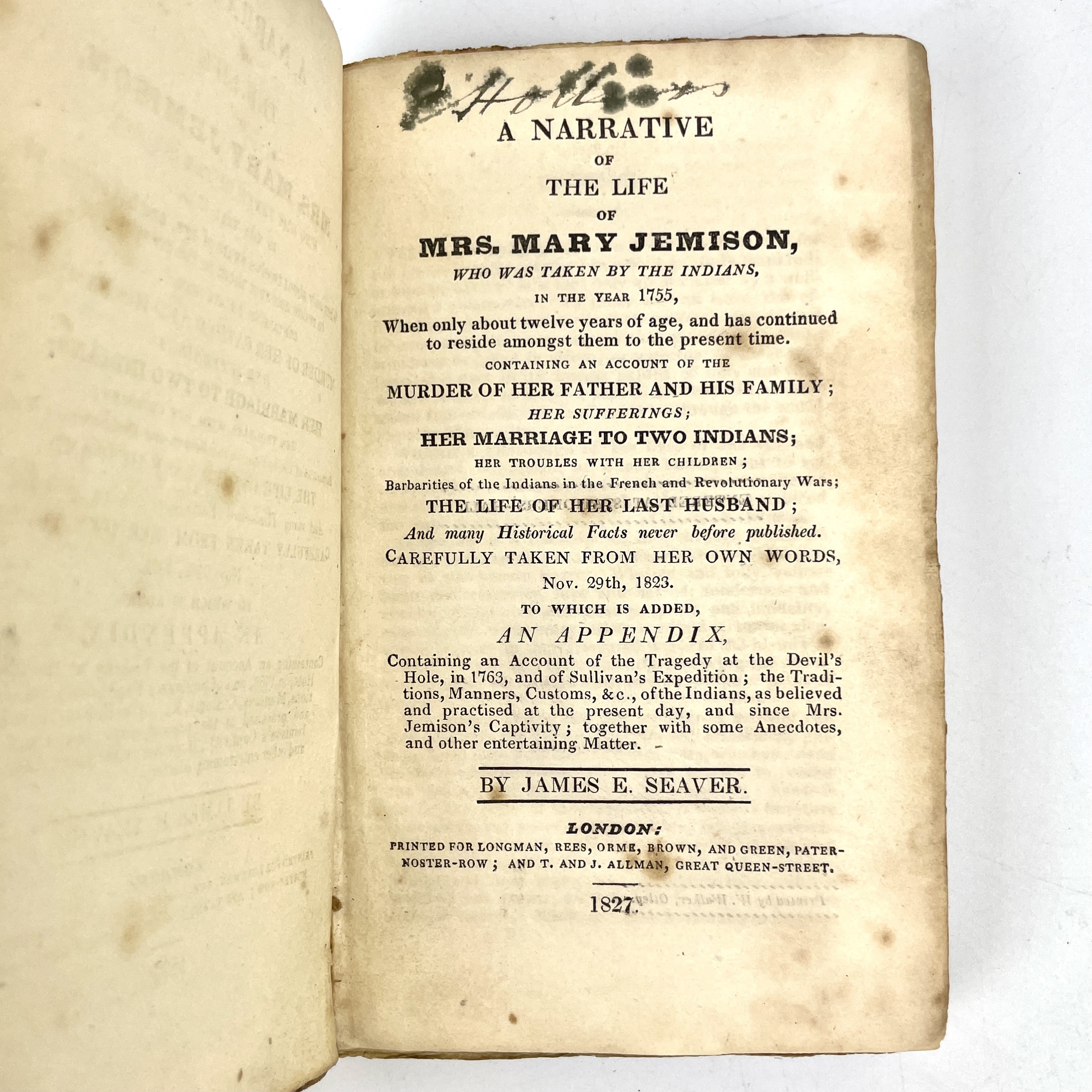 Lot 218 - The story of Mary Jemison.